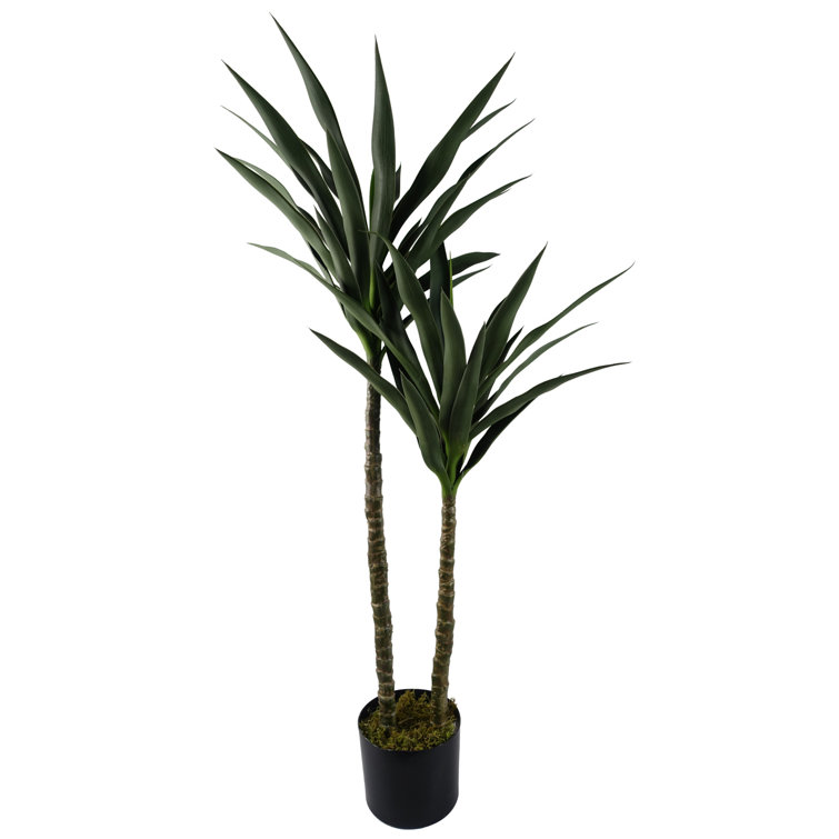 Leaf 120cm Faux Yucca Tree in Planter | Wayfair.co.uk