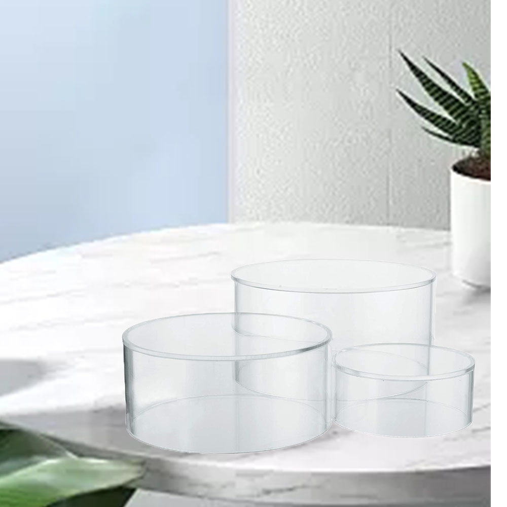 Eternal Night Crystal Clear Acrylic Round Cylinder Display Nesting ...