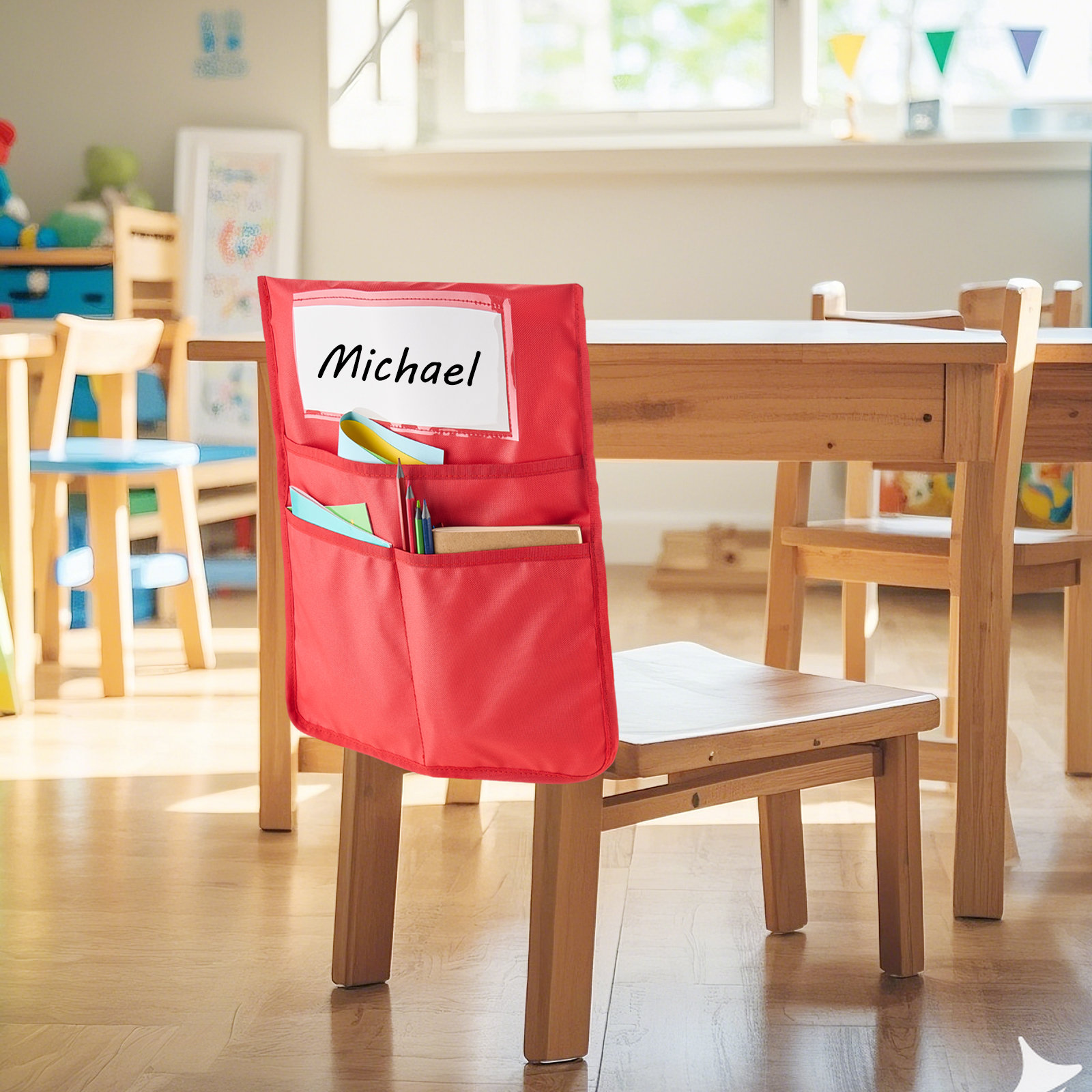 Ebern Designs Chair Pockets for Classroom 12 Pack Seat Pocket with Name ...