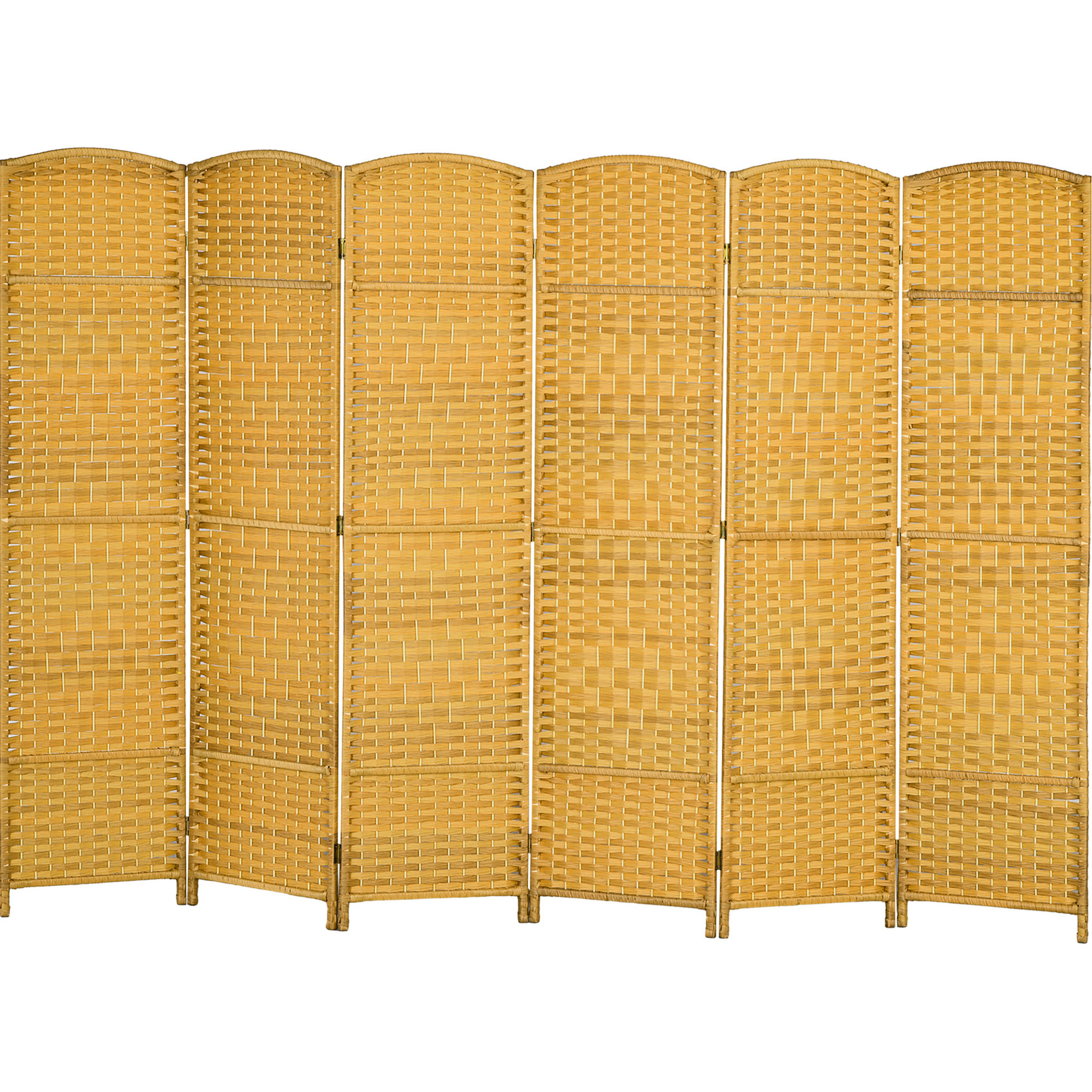 StoneStory 6' Tall Privacy Partition - Hand-Woven Natural Wood For ...