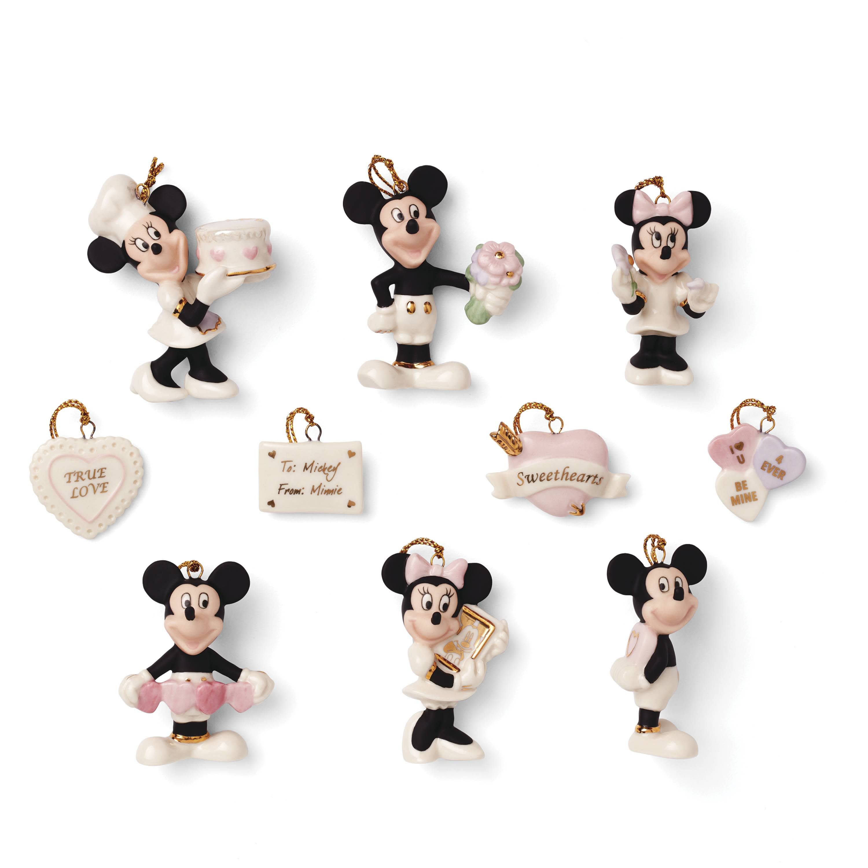 Lenox ORNAMENT TREES Disney Romantic Moments 10-Piece Mini Ornament Set ...