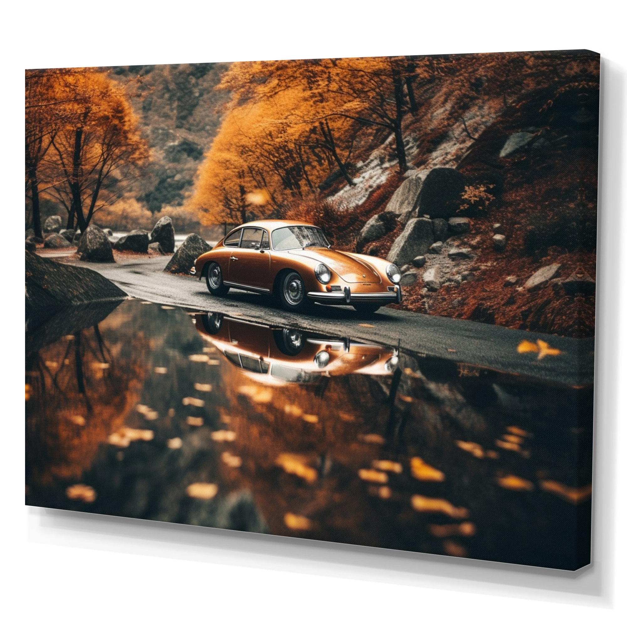 Loon Peak® Classic German Car Scenery II - Retro Car Wall Art Living ...