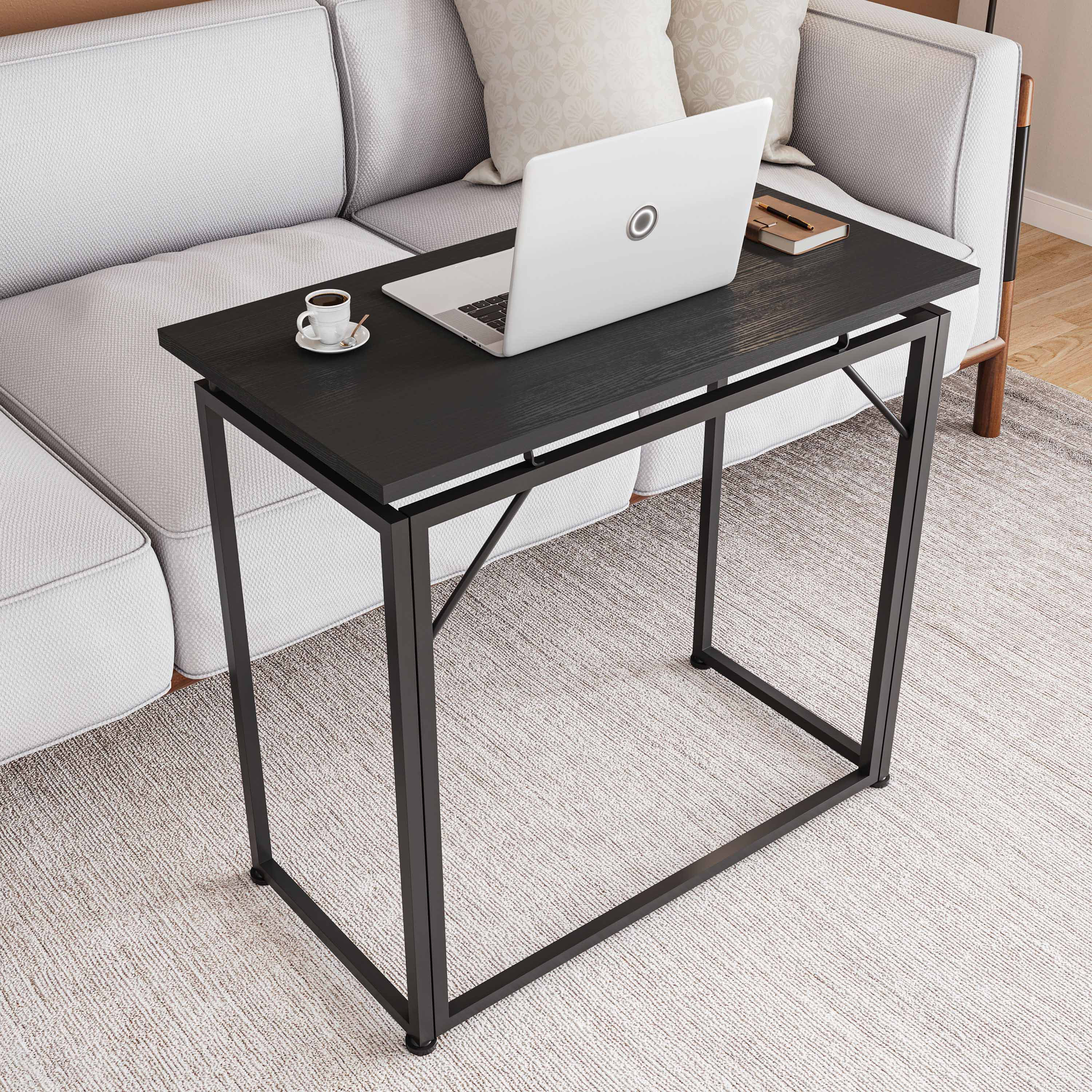 Ebern Designs 31.5” Folding Desk For Small Spaces, No Assembly Required ...
