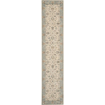 Darby Home Co Crownover Wool Ivory/Blue Rug | Wayfair