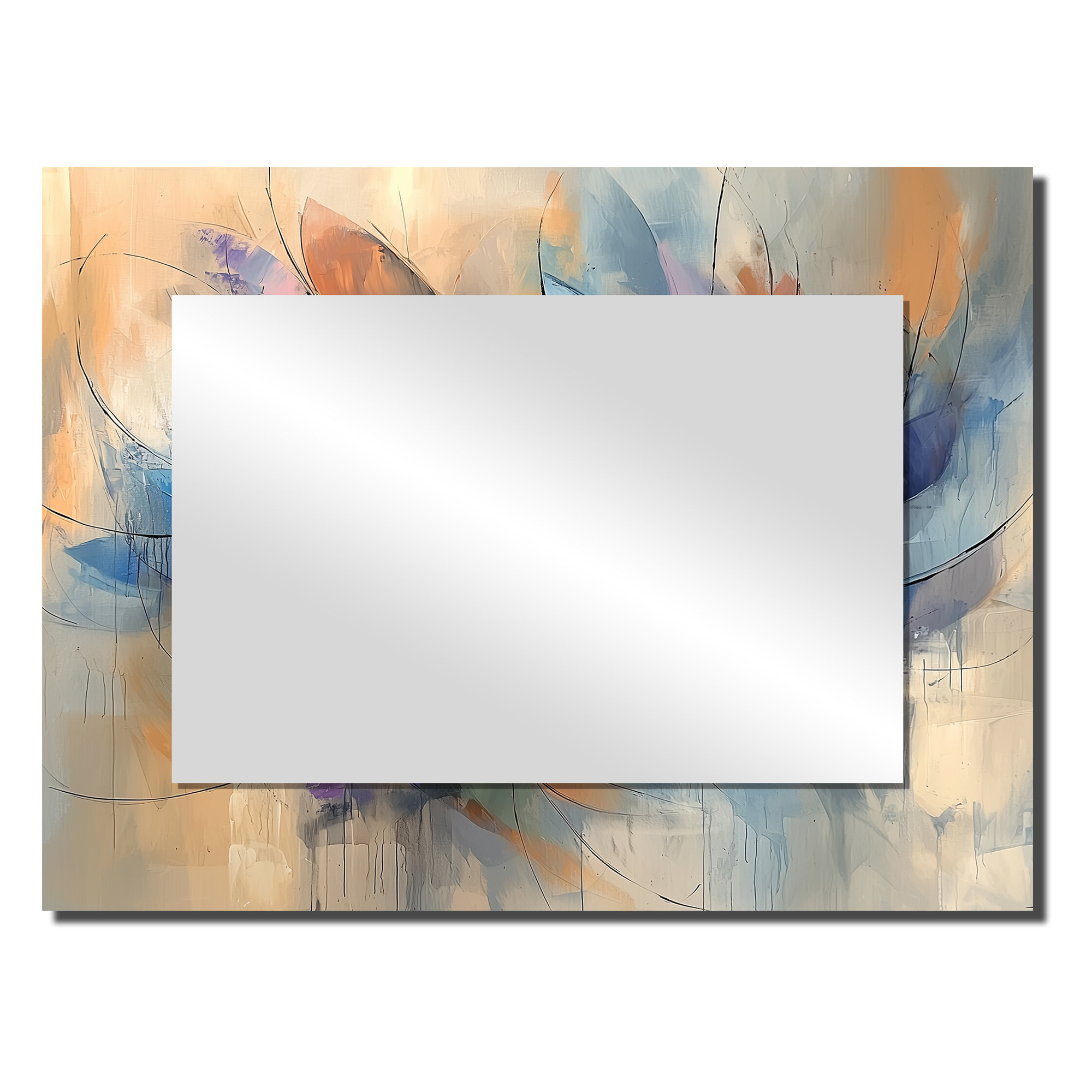 Wrought Studio™ Abstract Velvet Wreath Of Density II - Floral Mirror ...