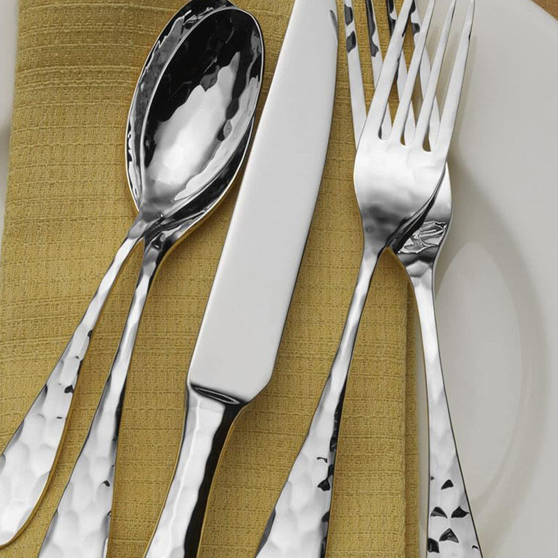 Orren Ellis Flatware Service for 8, 45 Piece Set,Silverware Set with ...