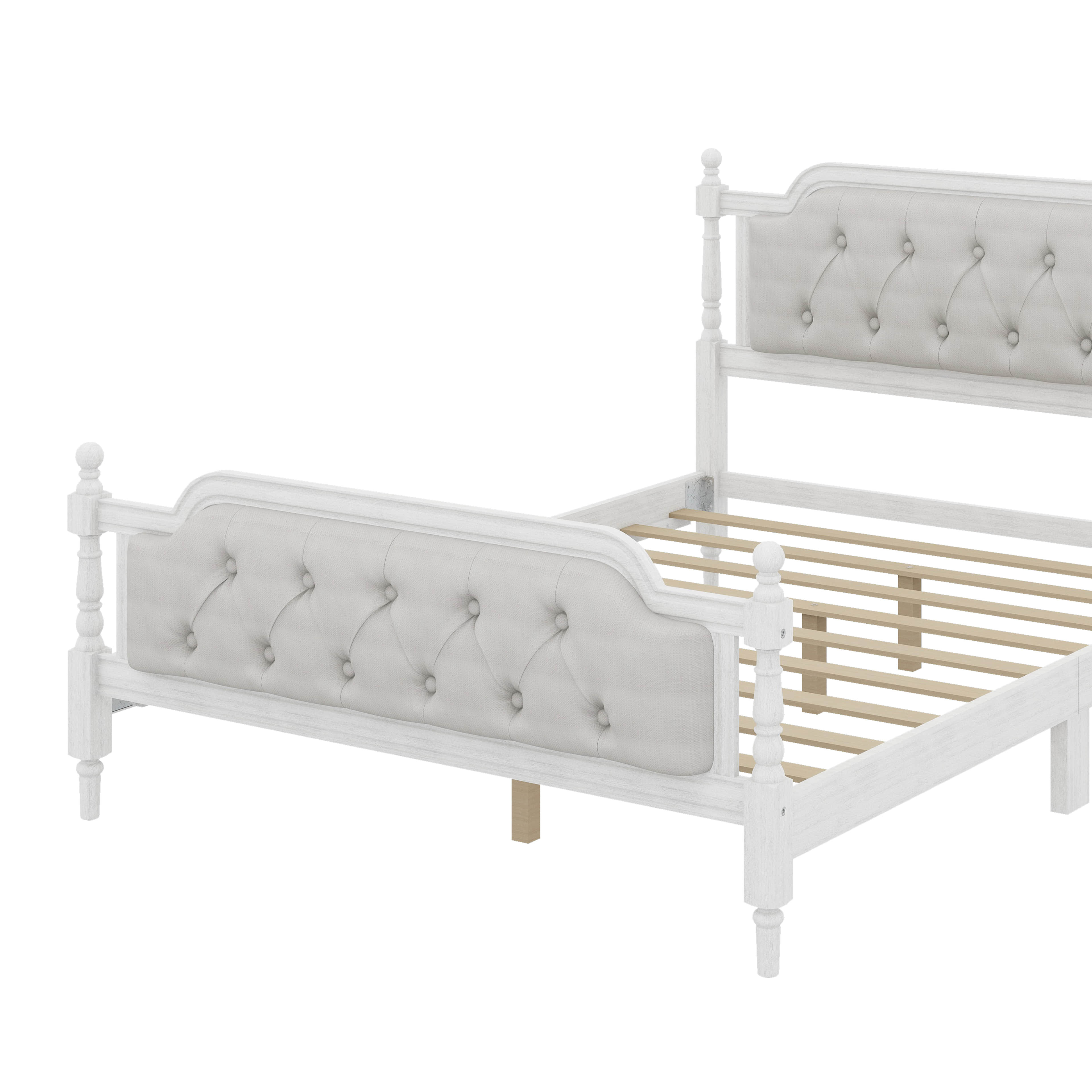 Red Barrel Studio® Queen Size Traditional Style Solid Wood Bed Frame ...