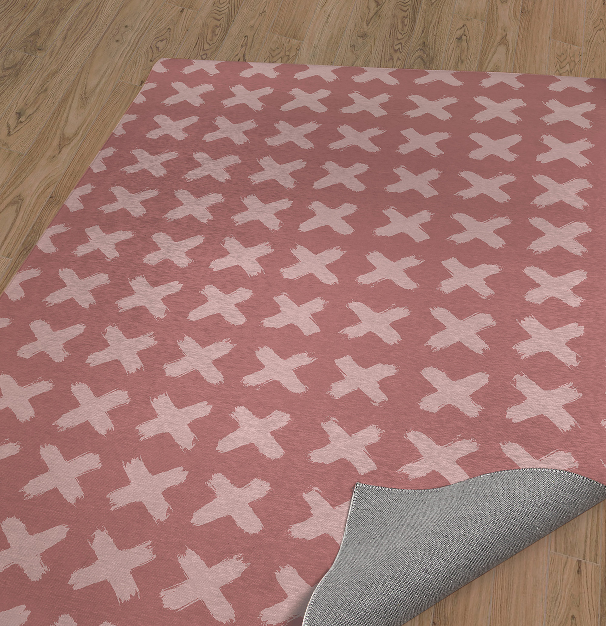 Ebern Designs Alecsis Geometric Dusty Rose Area Rug | Wayfair