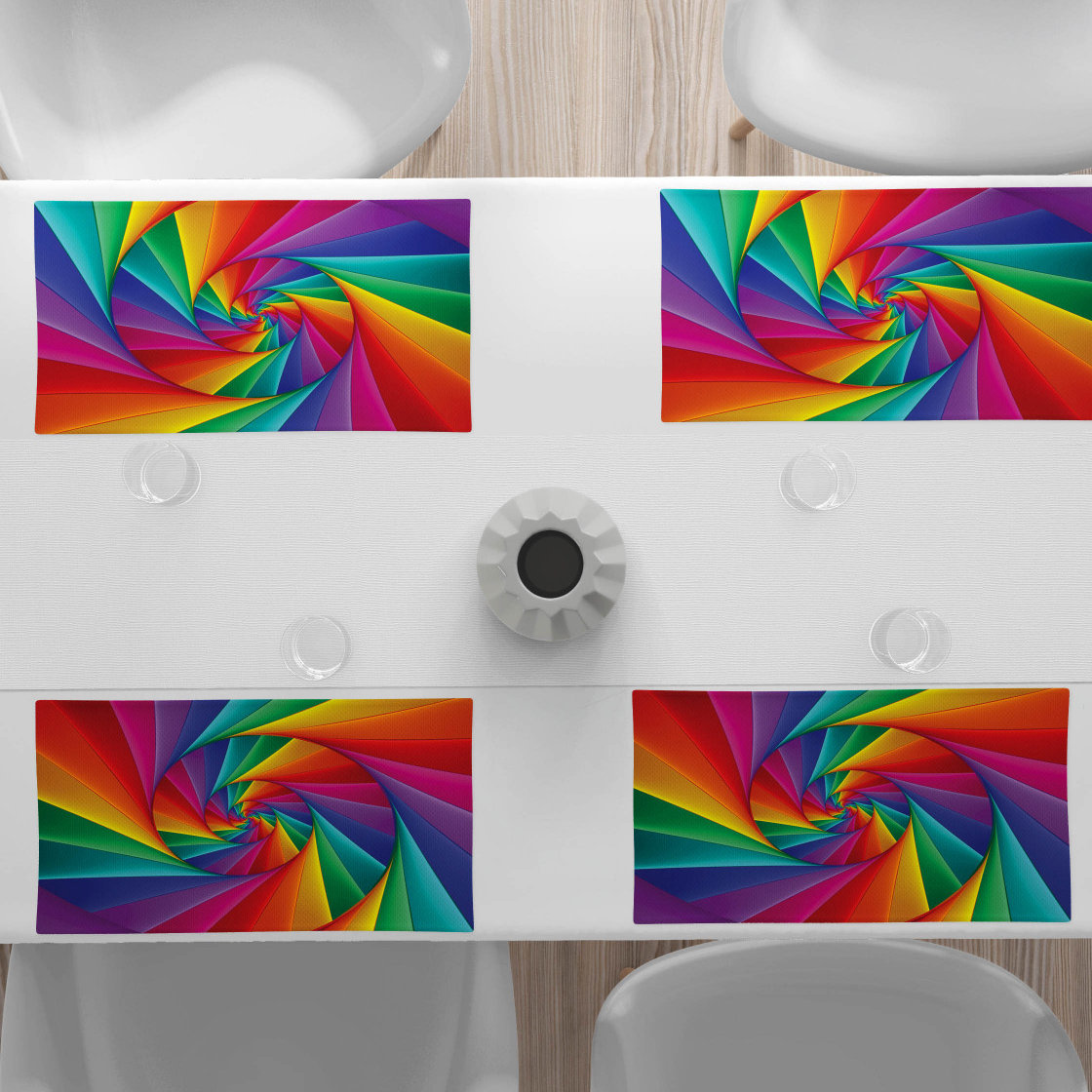East Urban Home Ambesonne Trippy Place Mats Set Of 4, Abstract Art ...
