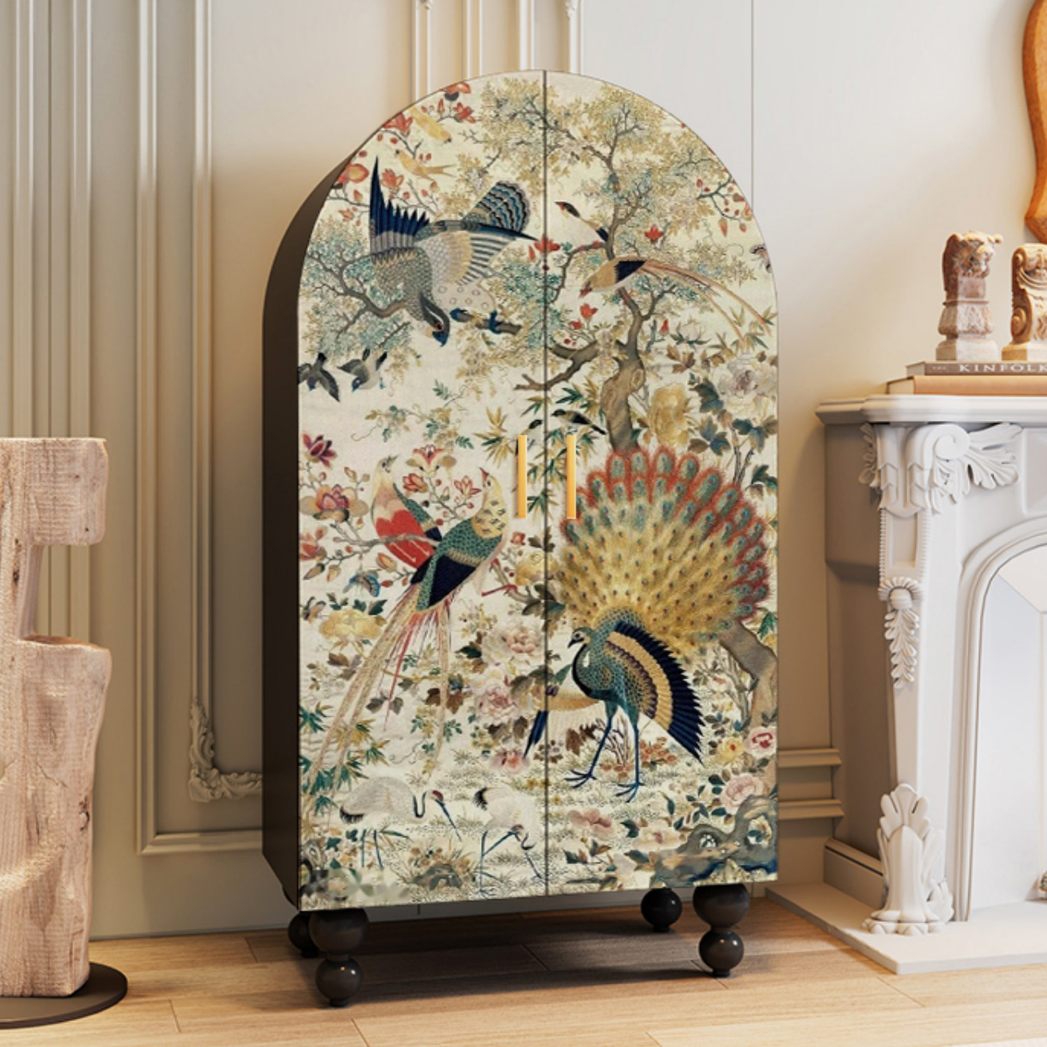 interanest Arched Armoire Cabinet with Shelves& Art Doors | Wayfair