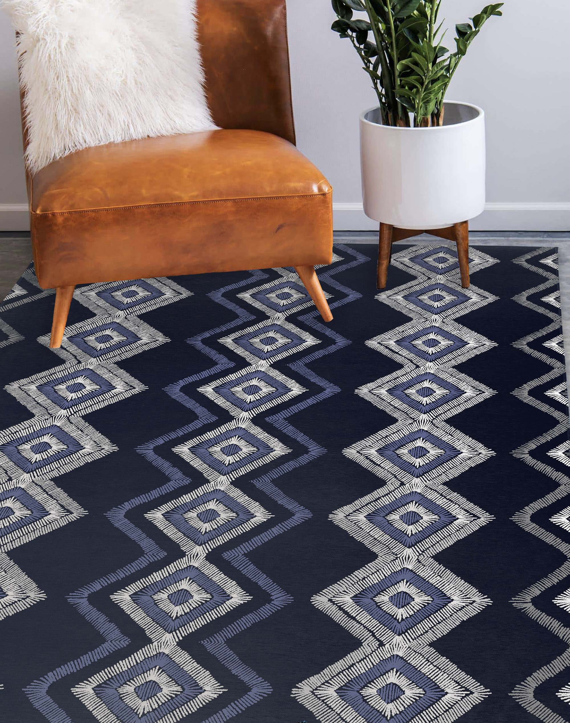 Dakota Fields Mortimer Southwestern Navy, Blue, Grey Area Rug - Wayfair ...