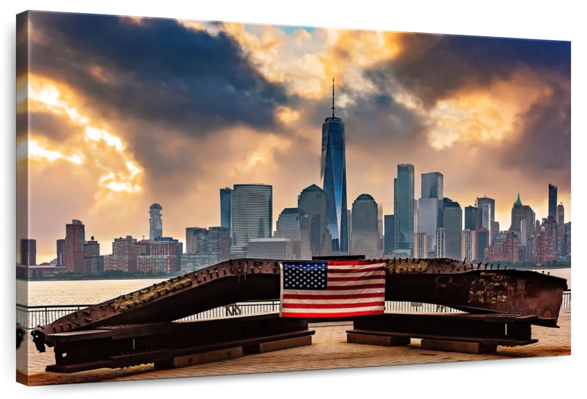 Ebern Designs Kavia Freedom Tower And The Flag | Wayfair