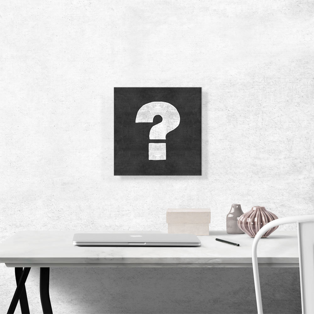 ARTCANVAS Chalkboard Alphabet Question Mark Symbol - Wrapped Canvas ...