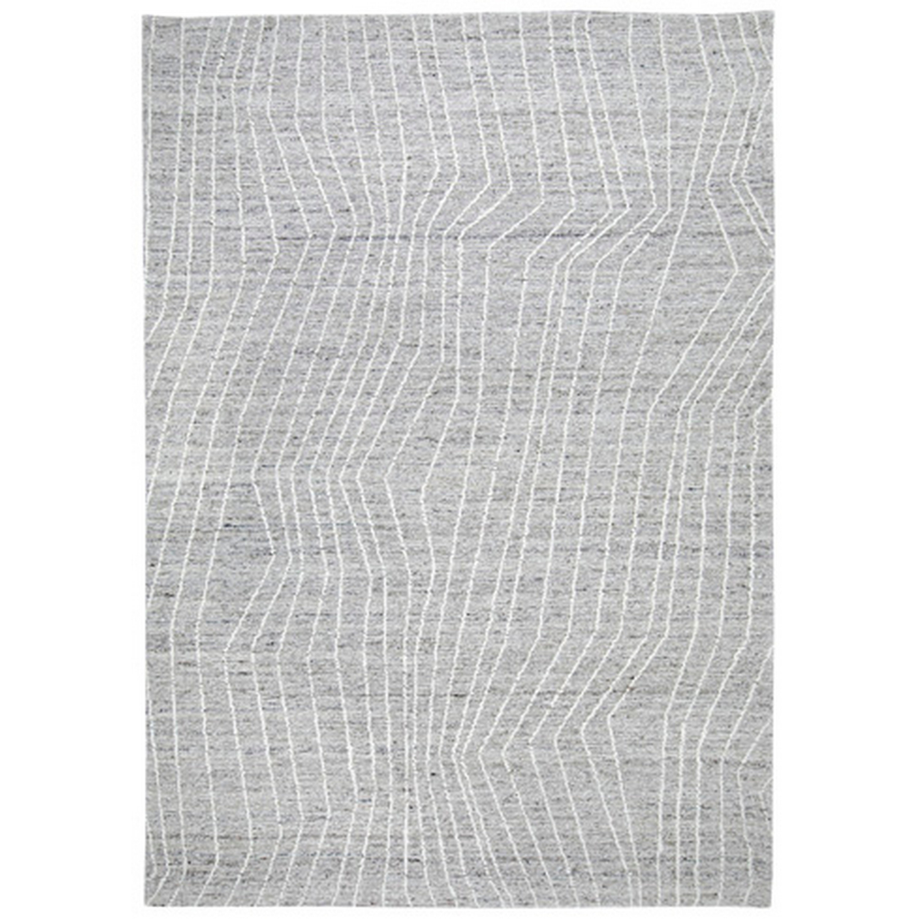 Benjara Veer 8 X 10 Area Rug, Linear Abstract Pattern, Polyester, Wool ...