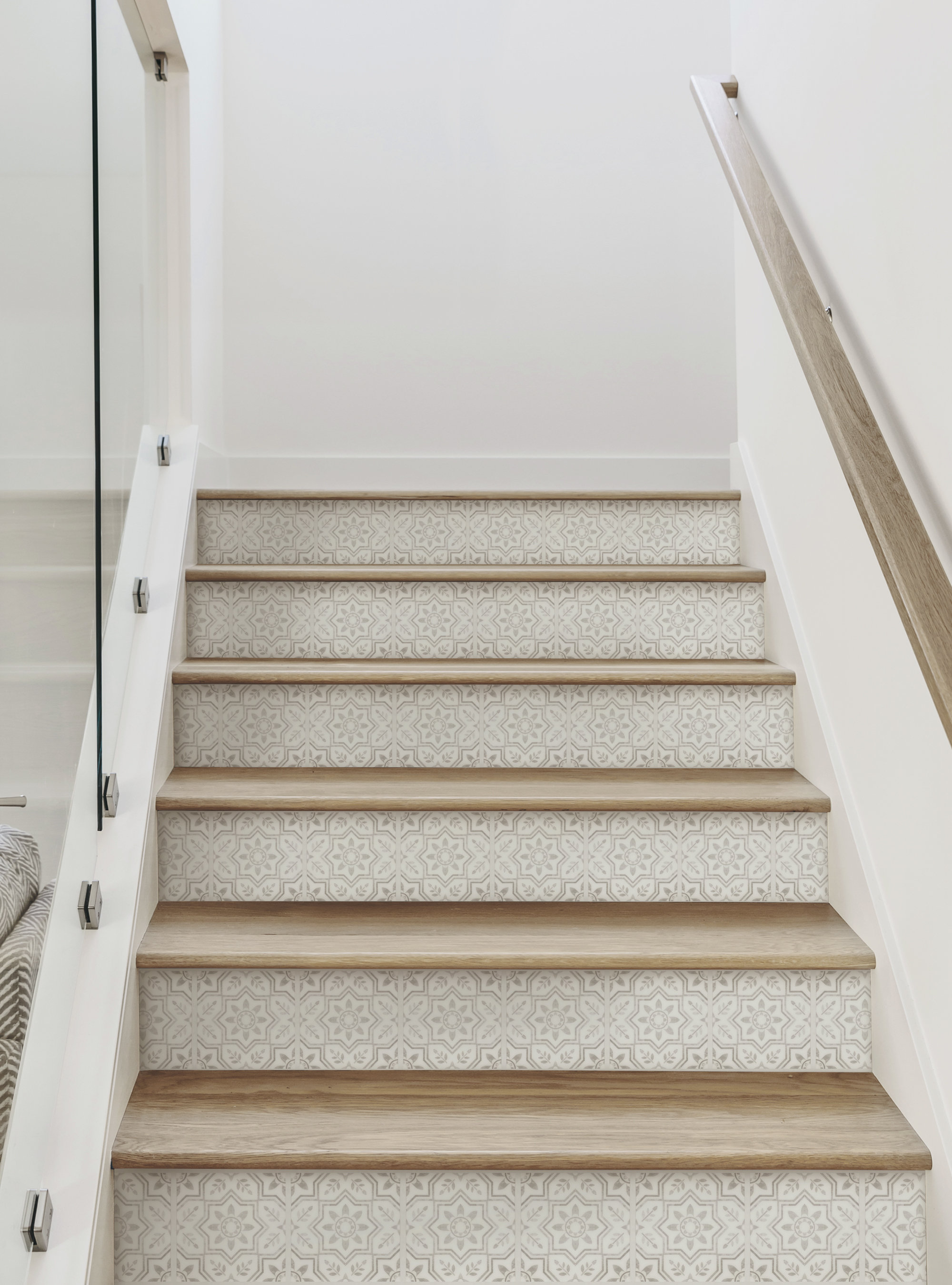 Lark Manor™ Floral Tile Vinyl Peel And Stick Stair Riser | Wayfair