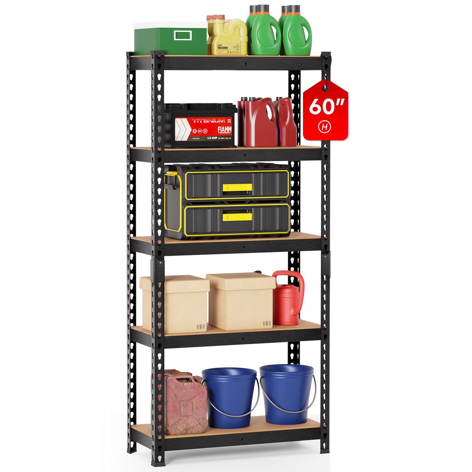 WFX Utility™ 1650LBS Storage Shelves 5 Tier Garage Shelves Heavy Duty ...