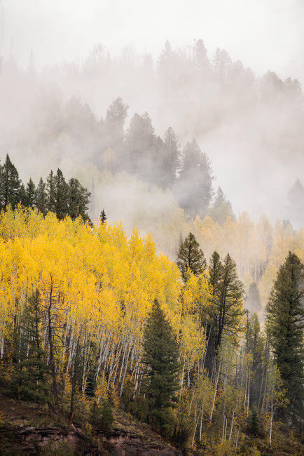 Loon Peak USA Colorado San Juan Mountains Fog Across Mountainside In ...