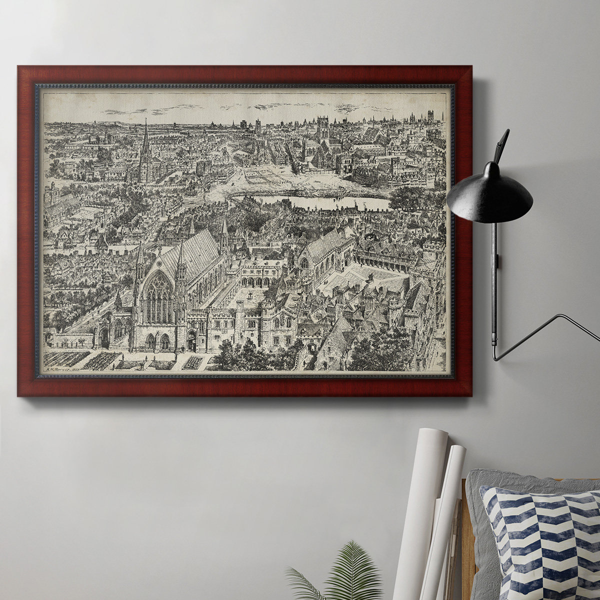 Canora Grey Bird''s Eye View Of London - Ely Place Premium Framed ...