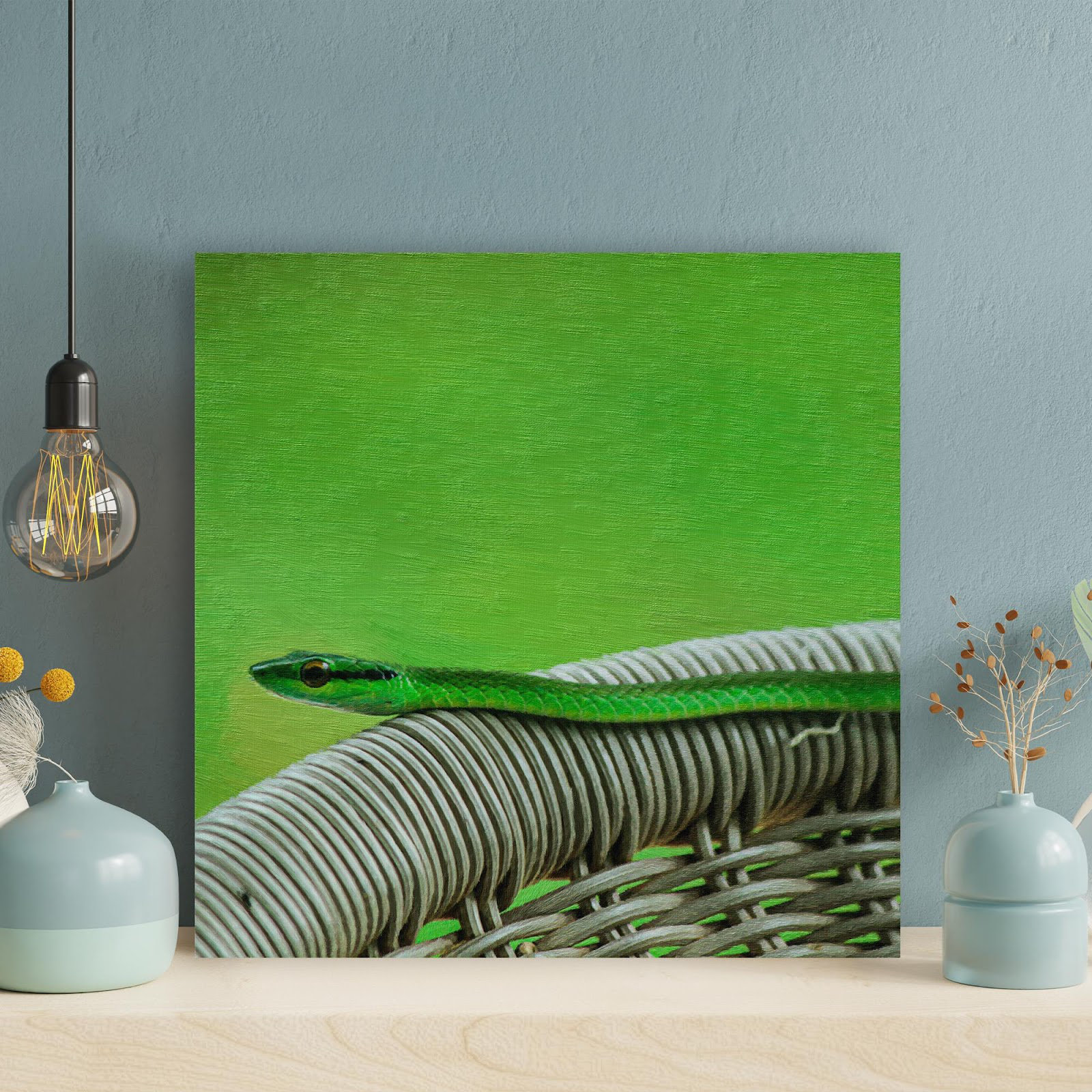 Latitude Run® A Little Green Snake - Wrapped Canvas Painting - Wayfair ...