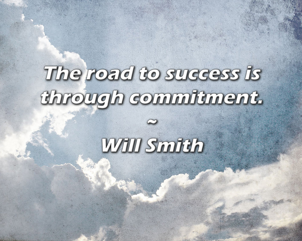 Latitude Run® Artsy Quote "The road to success is through commitment ...