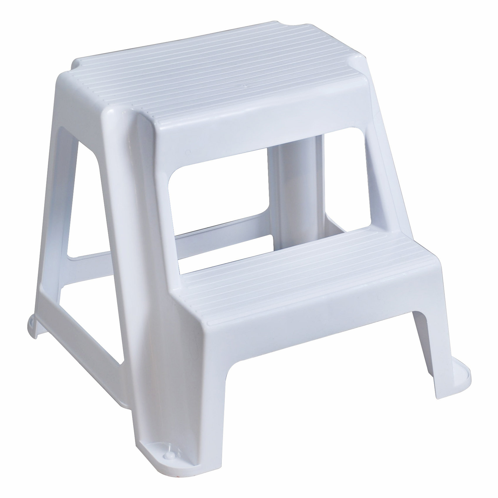 Gracious Living Storage 2 - Step Plastic Lightweight Step Stool ...