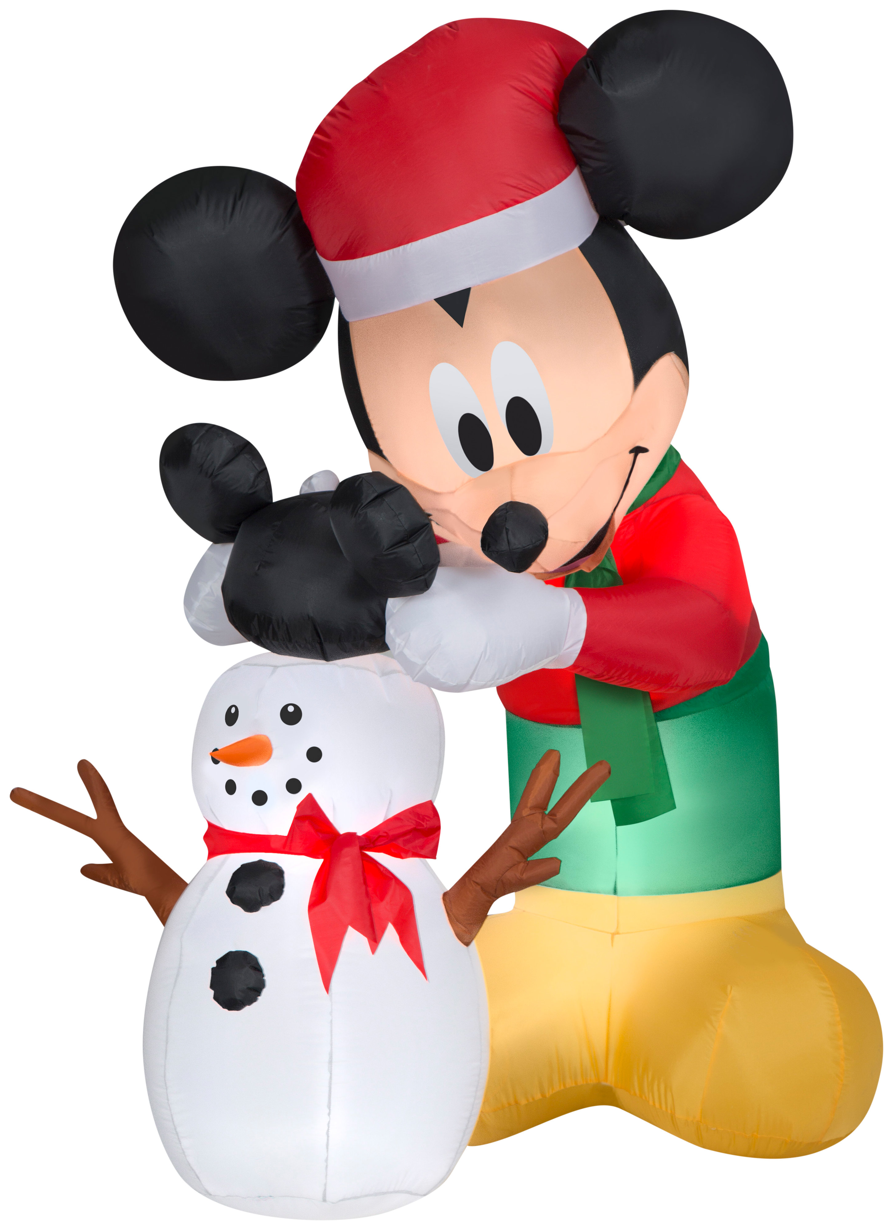 Gemmy Industries Mickey Putting Hat on Mickey Snowman-Scene-Disney ...