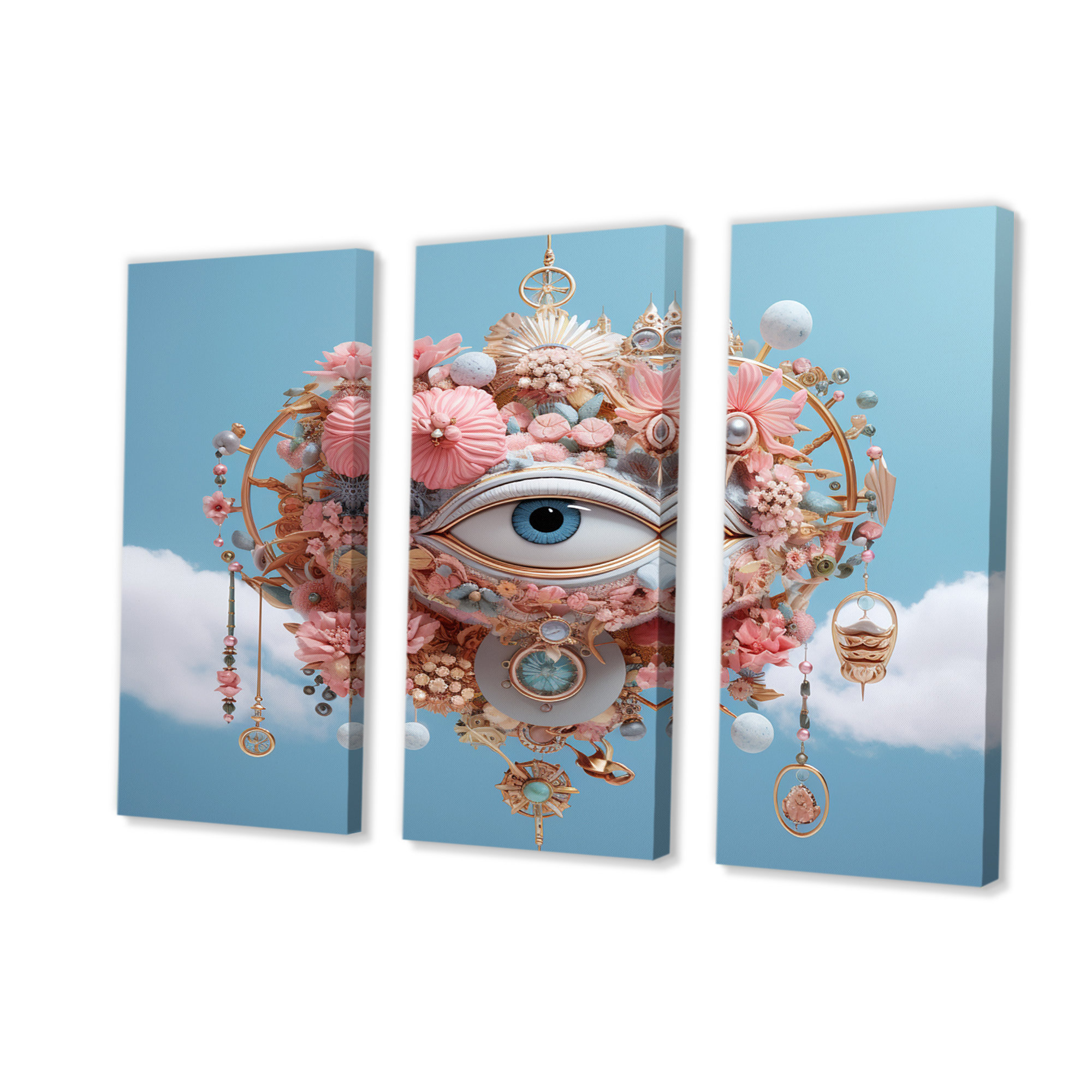 Design Art Eye Of The Beholder Surrealism - Modern Canvas Print Set ...