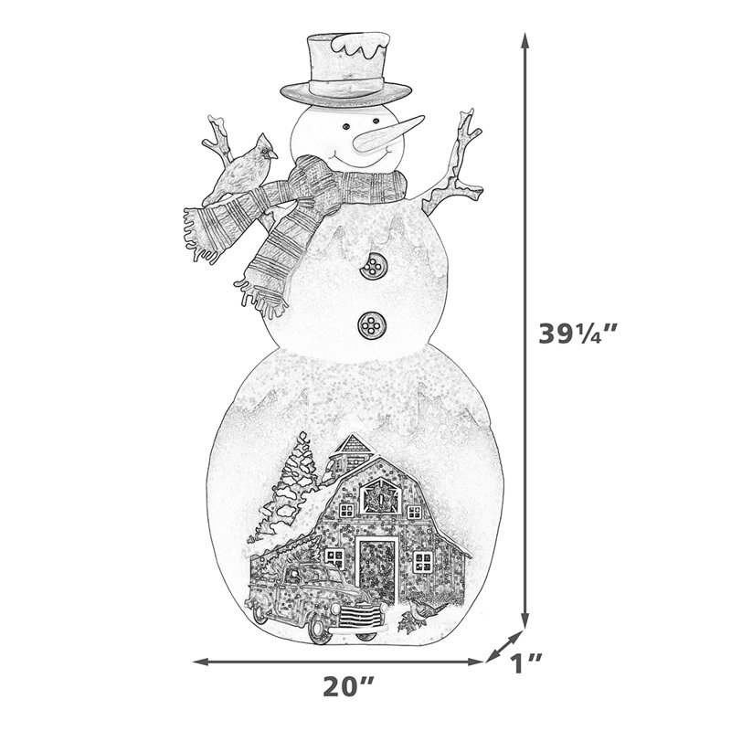 The Holiday Aisle® 40 Inch Pre-Lit Christmas Sign - Snowman | Wayfair