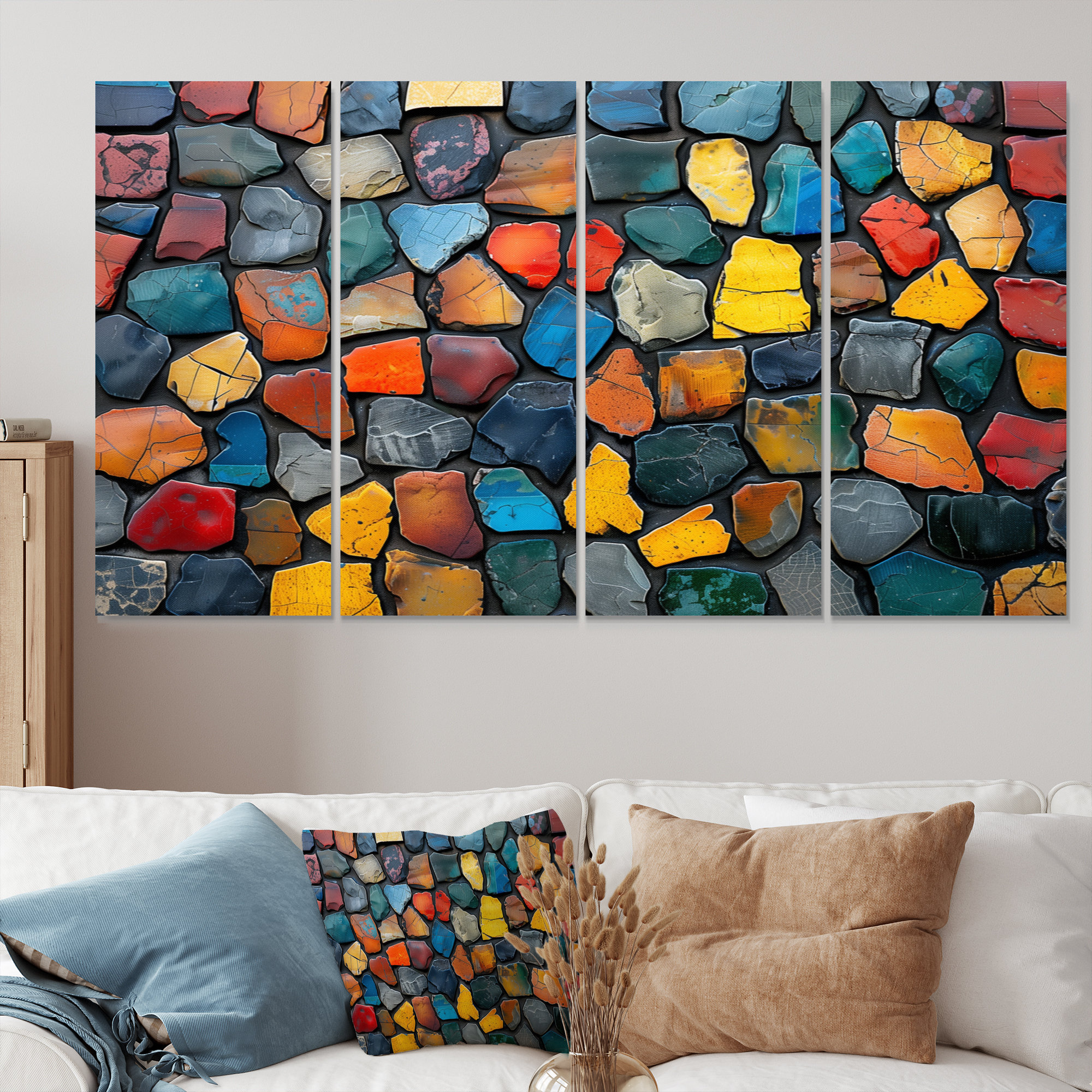 Ivy Bronx Colorful Mosaic Tiles Beauty II - Boho Mosaic Wall Art Living ...