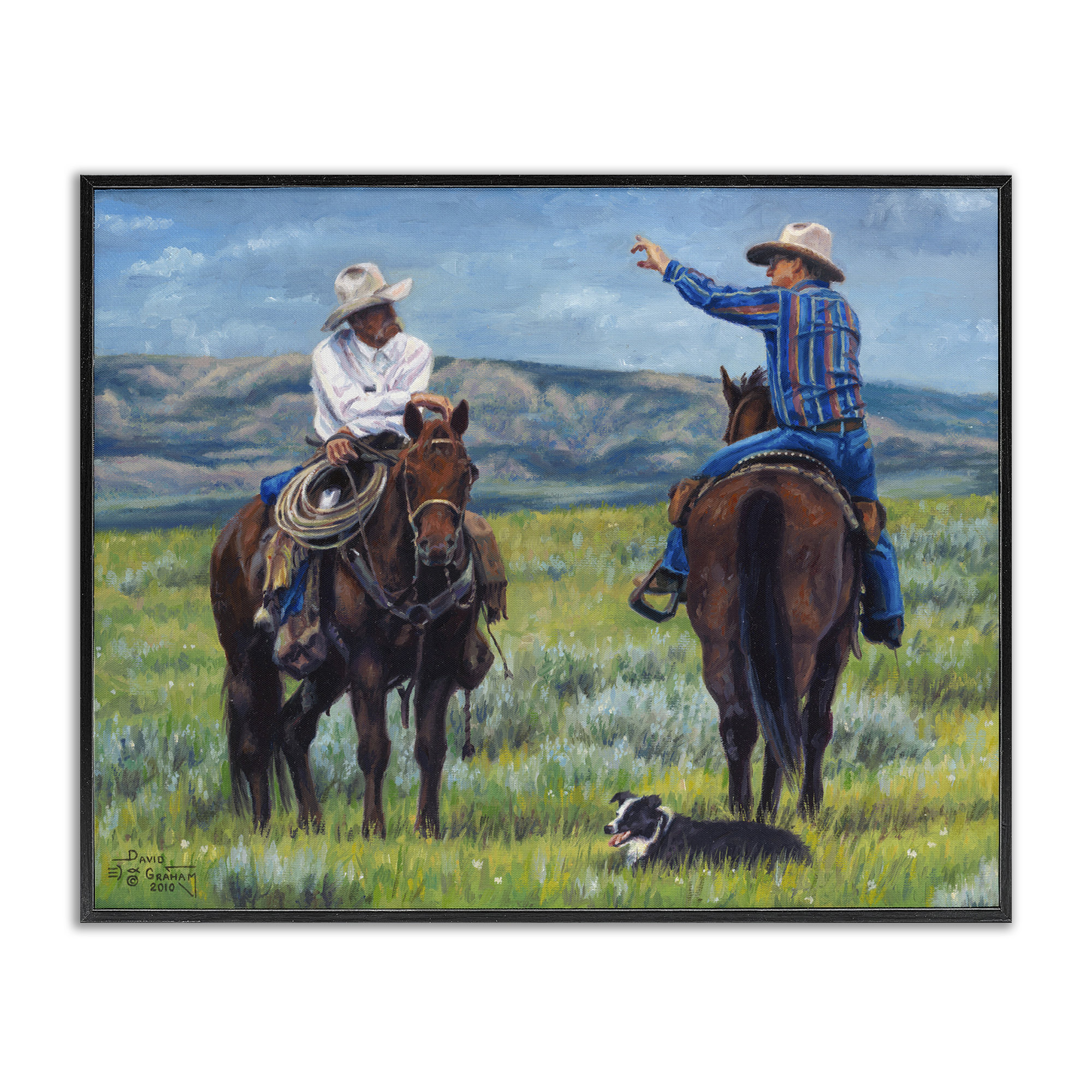 Stupell Industries Cowboy Logic Scene Framed Giclee Art by David Graham ...