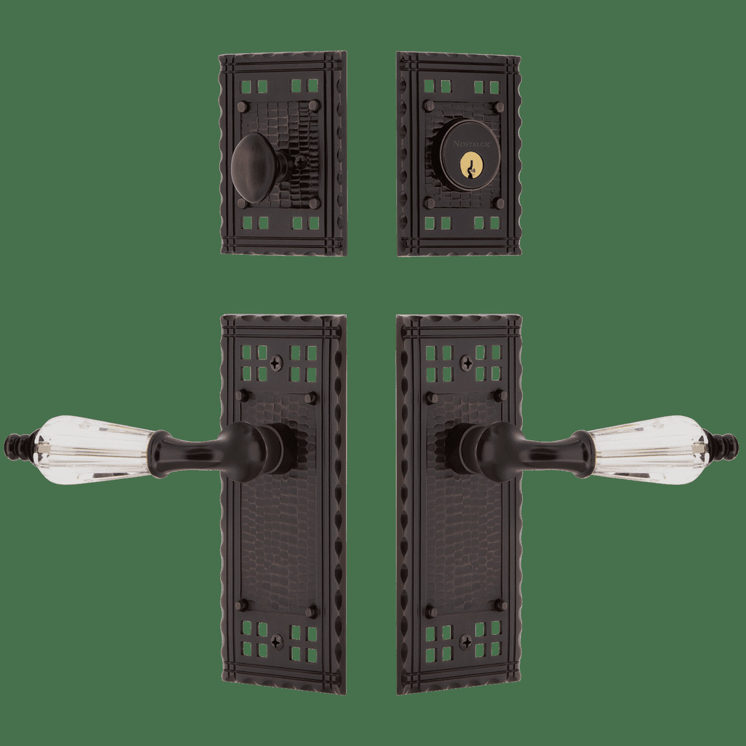 Nostalgic Warehouse Craftsman Entry Set with Parlour Crystal Lever ...