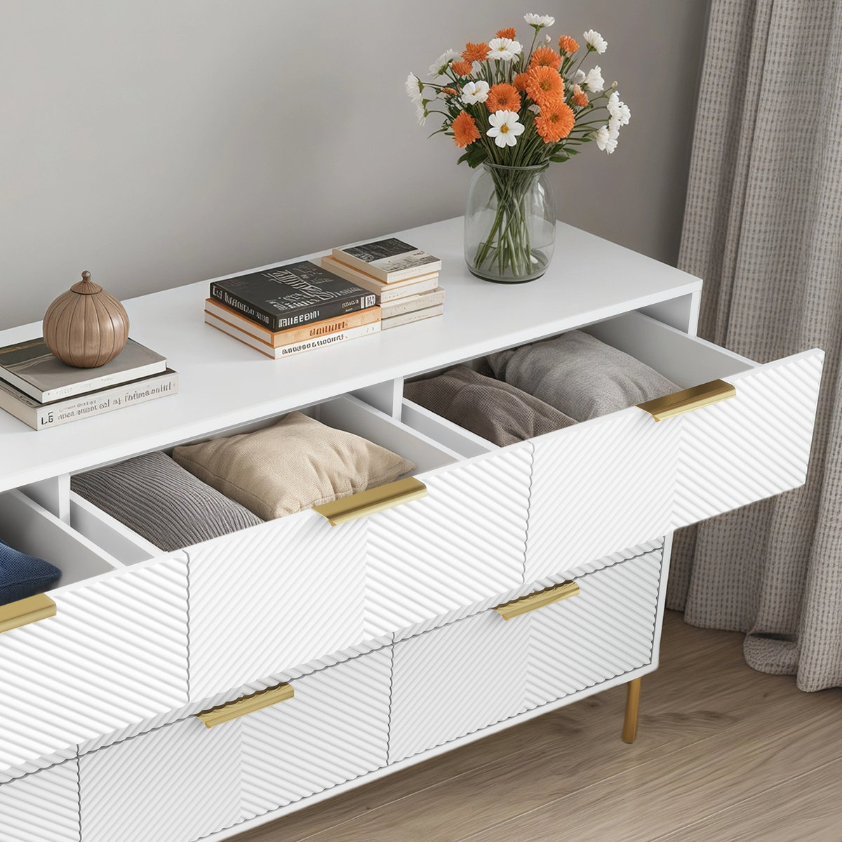 POLGIT 47.2"W Modern Design Drawers Dresser, 9 Drawers | Wayfair