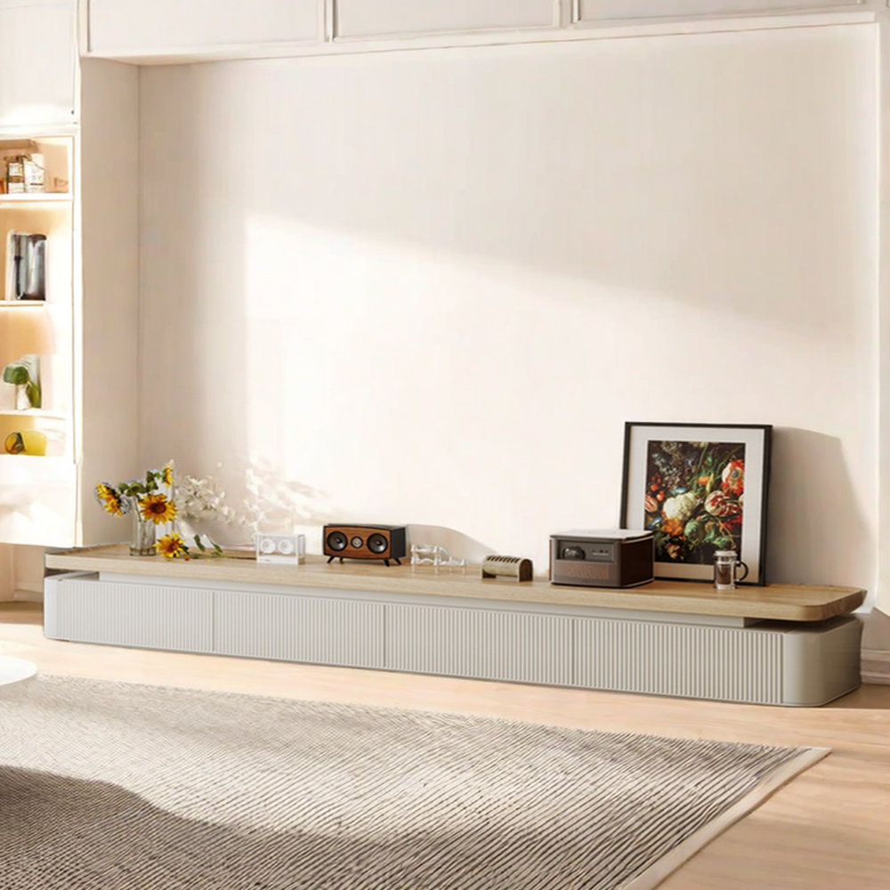 Aurora Craft TV Stand With Hidden Handles And Multiple Drawers 94.48 ...