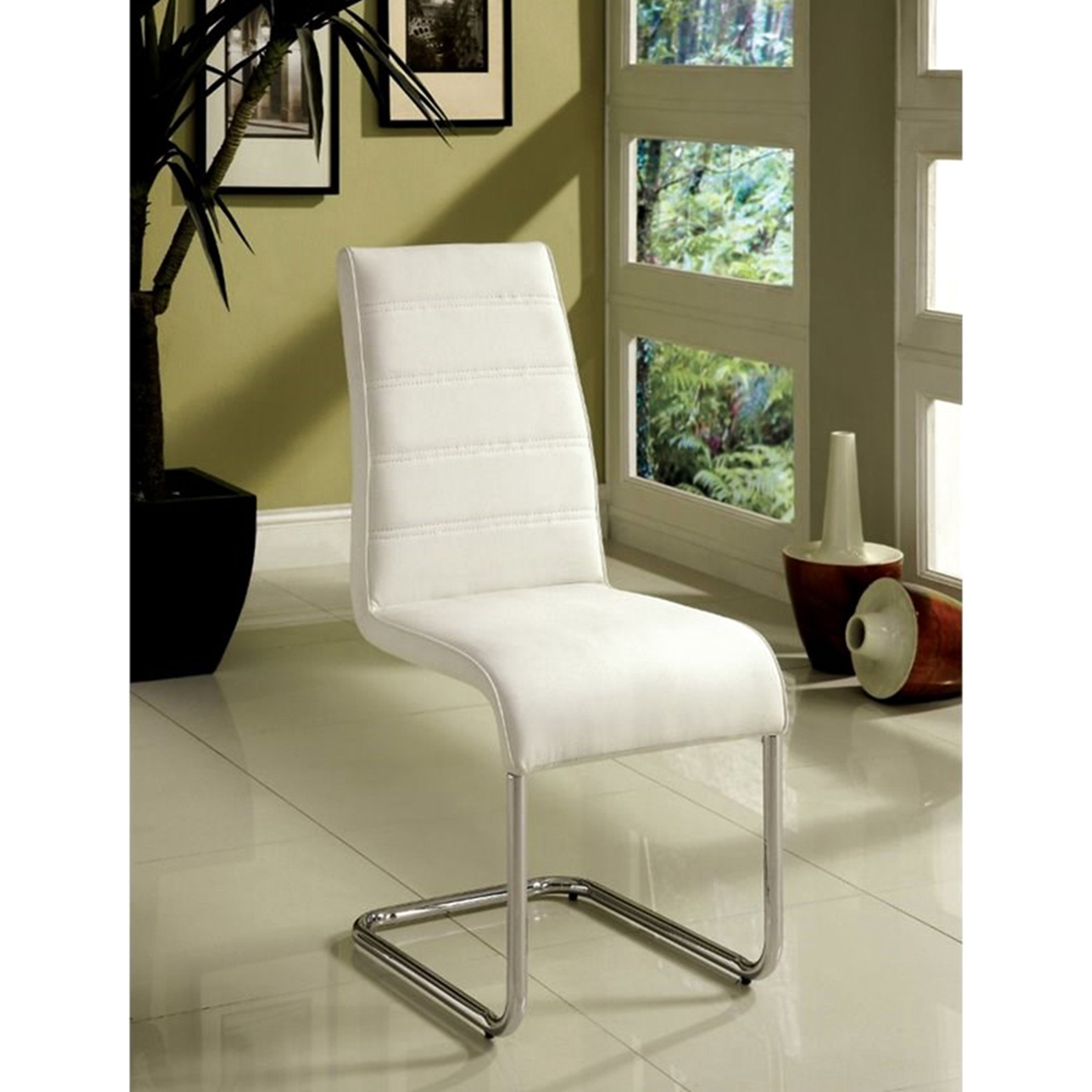 Orren Ellis Legs White Padded Side Chairs For Entertain 2 Chairs, Legs, Dining Use | Wayfair