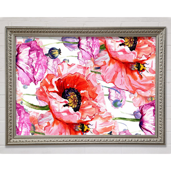 Rosalind Wheeler Carnation Poppy Garden - Single Picture Frame Print ...