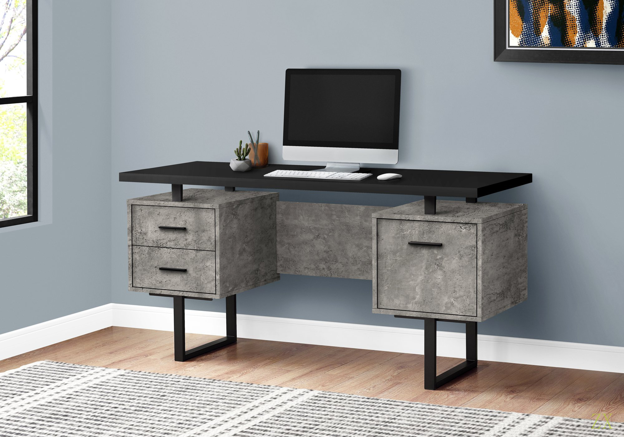 Brayden Studio Computer Desk, Home Office, Laptop, Left, Right Set-Up ...