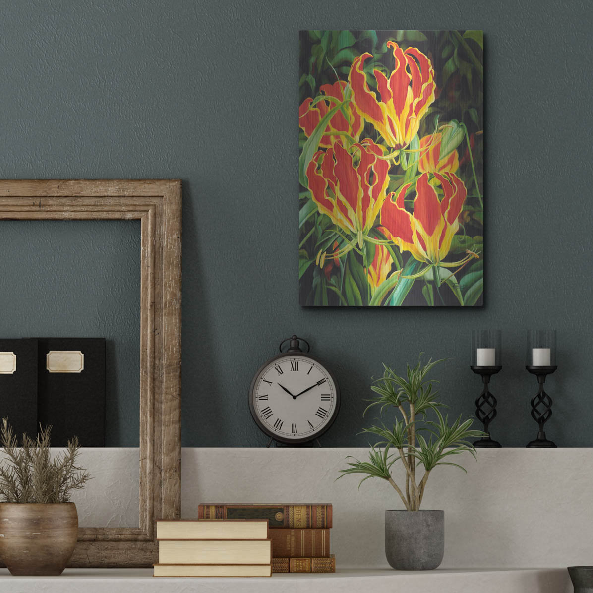 Winston Porter 'Flame Lilies' by Delene Lambert Metal Wall Art | Wayfair