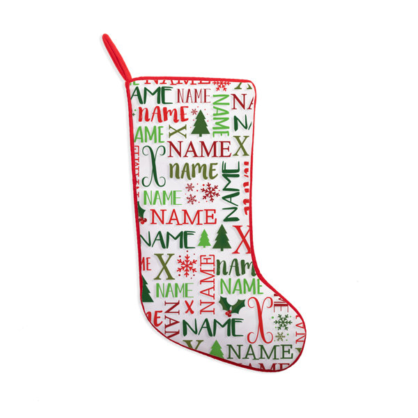 The Holiday Aisle® Jolly Name Trim Personalized Stocking | Wayfair