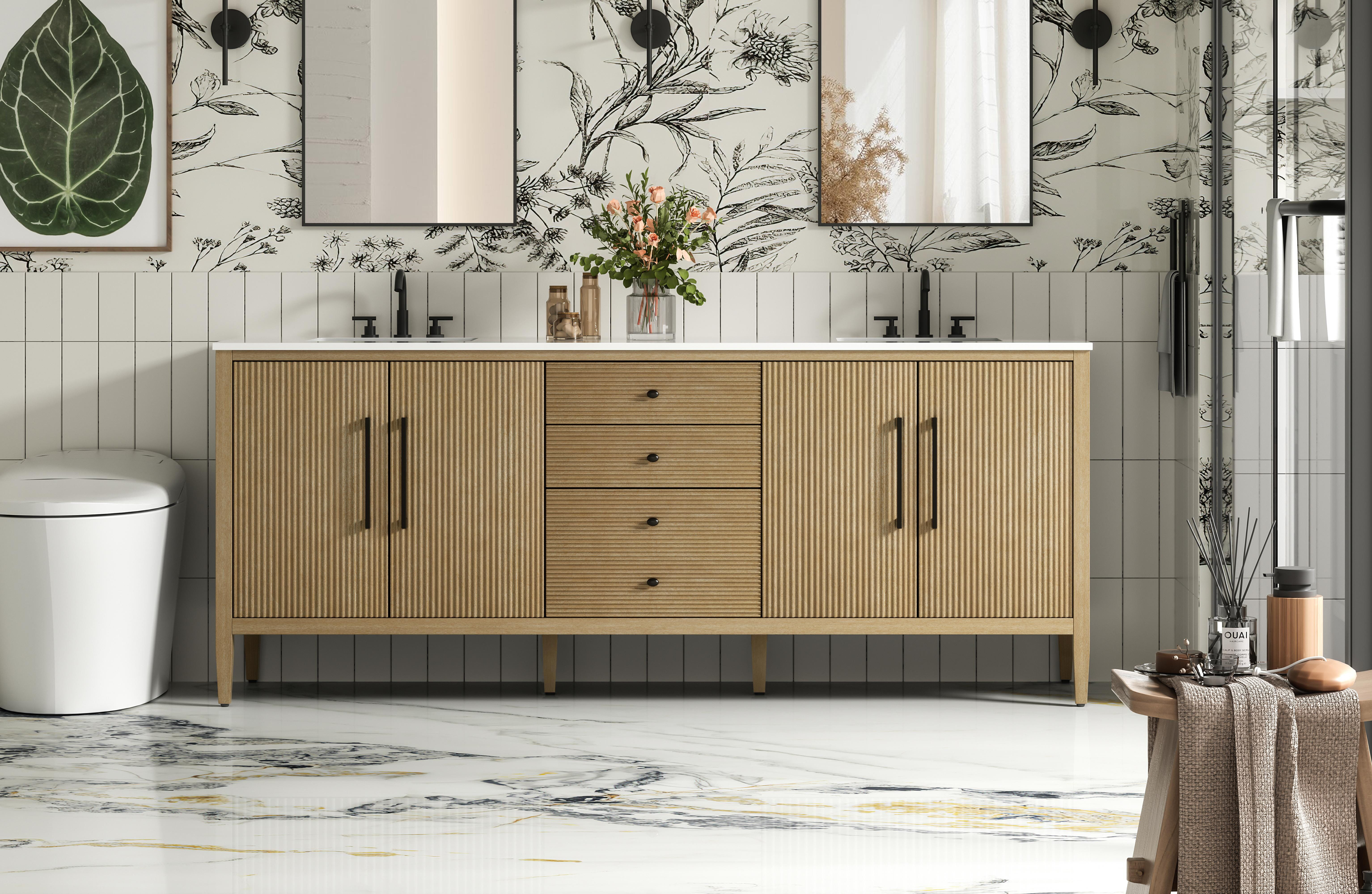 Winston Porter 84 inch Double Bathroom Vanity - Wayfair Canada