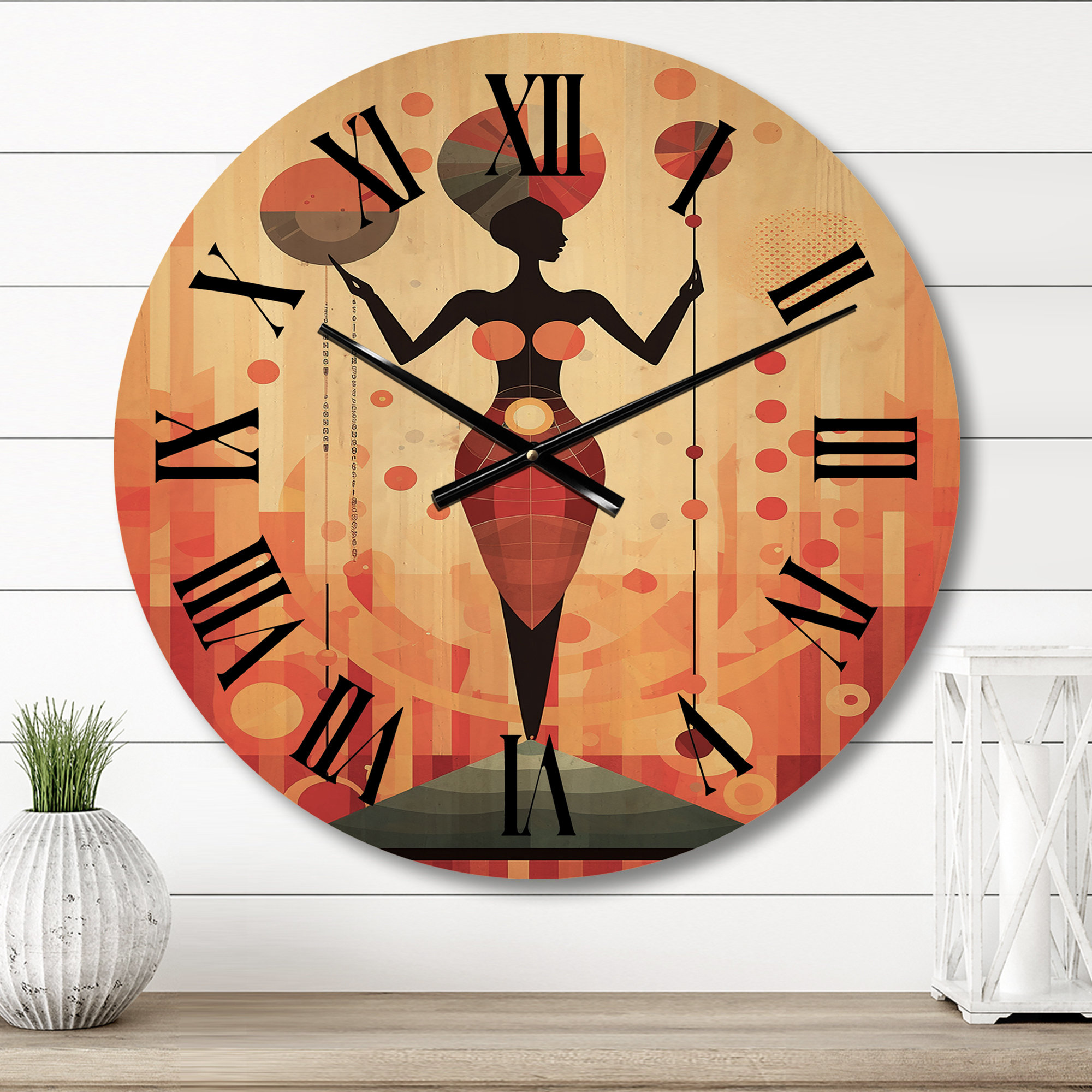 East Urban Home Tribal Goddess Rhythms in Orange and Red III - African ...