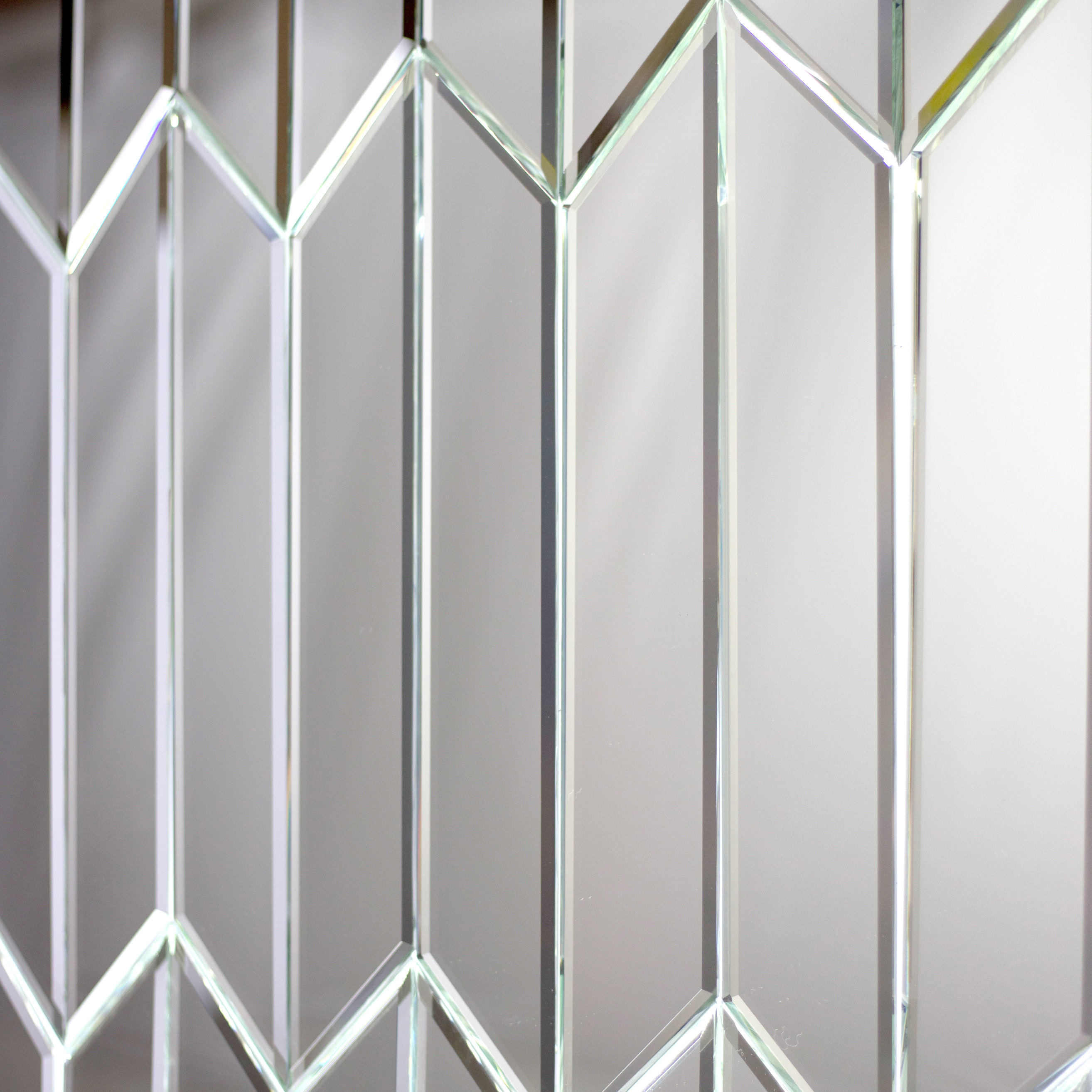 Abolos Reflections 3 in. x 11.75 in. Glass Mirror Beveled Chevron ...