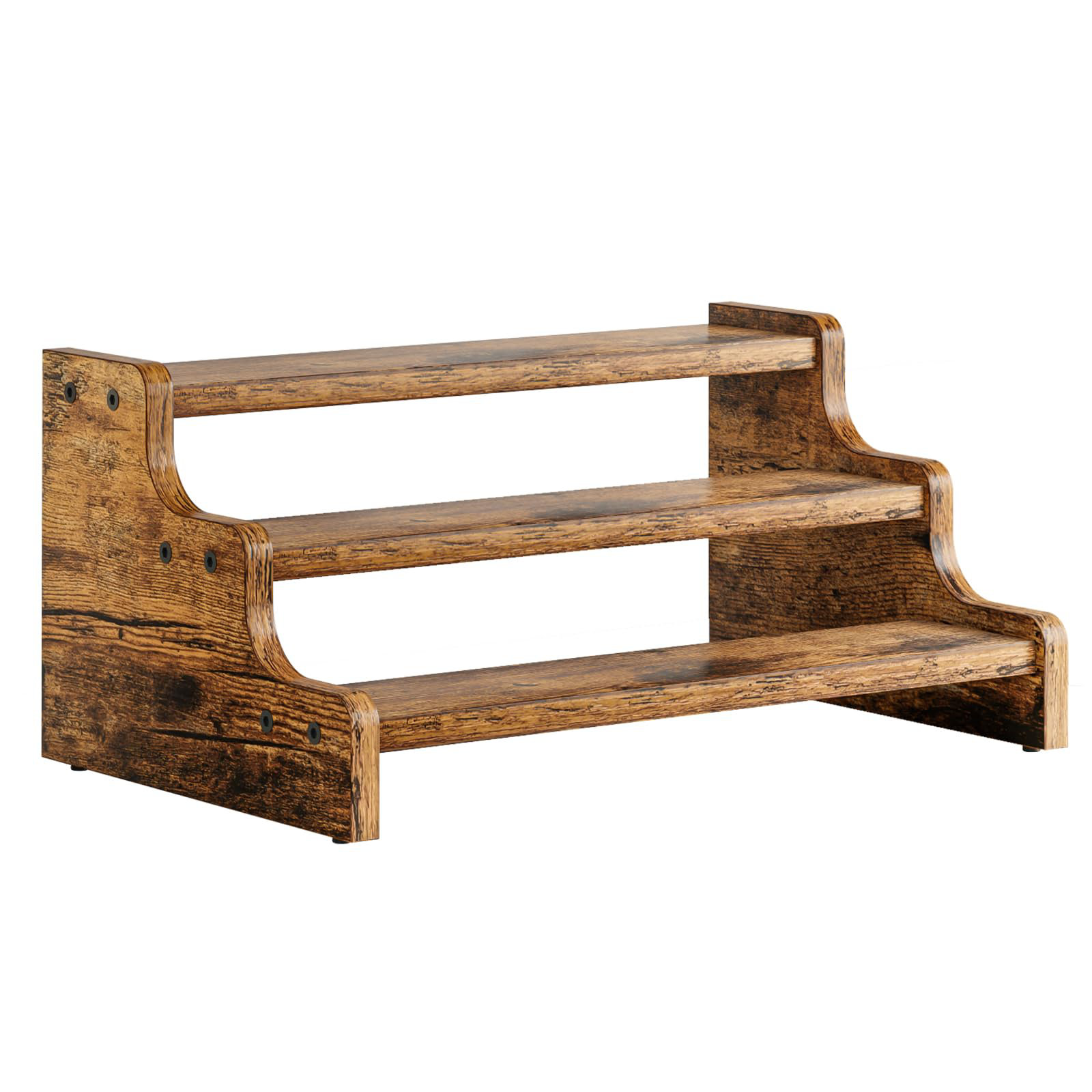 George Oliver 3-Tier Spice Rack, 13.8 Inch Wood Step Shelf Countertop ...