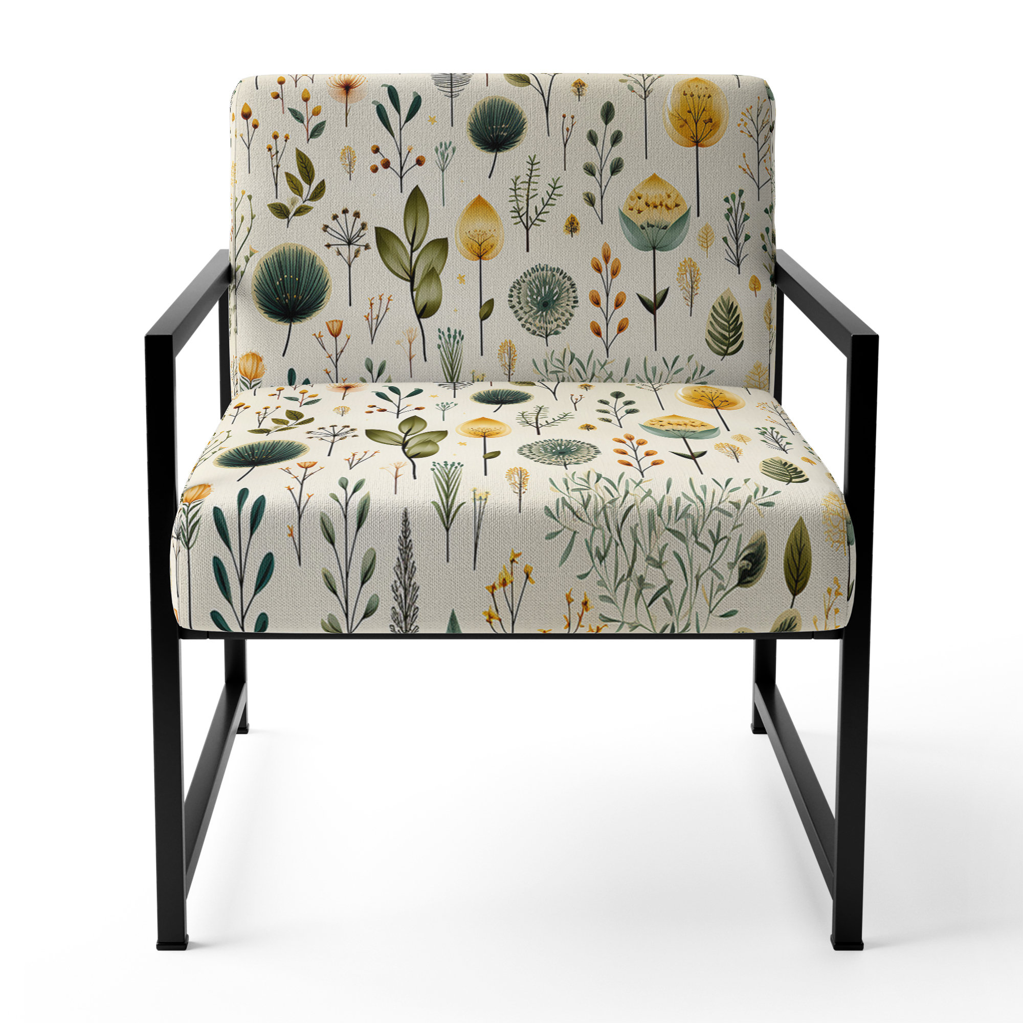 East Urban Home Earthy Zen Garden - Upholstered Floral Accent Side ...