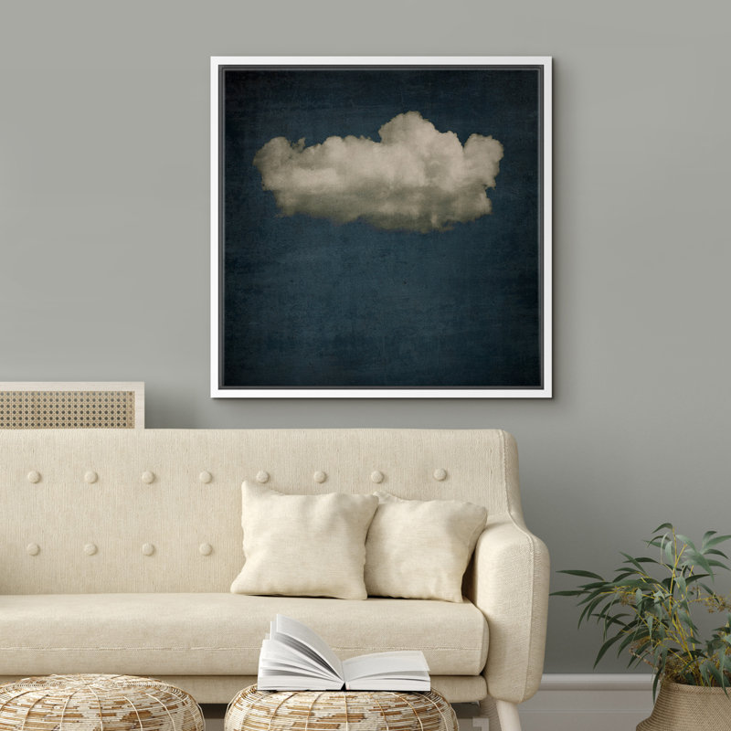 wall26 " Pastel Navy Blue Clouds In The Sky Watercolor Minimalist Relax ...