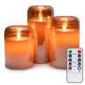 Orren Ellis LED Mirrored Glass Round Hurricane Pillar Flameless Candles ...