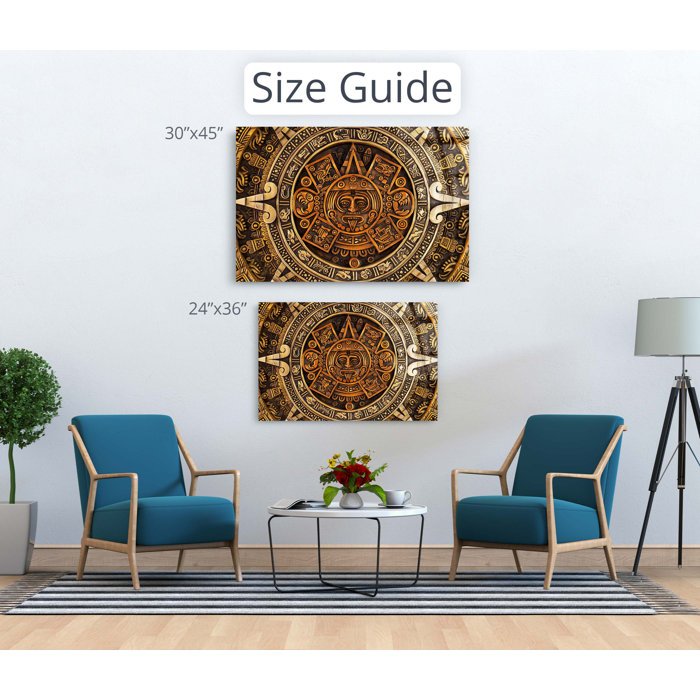 Bungalow Rose Aztec Calendar, Mesoamerican Art, Mexican Wall Décor ...