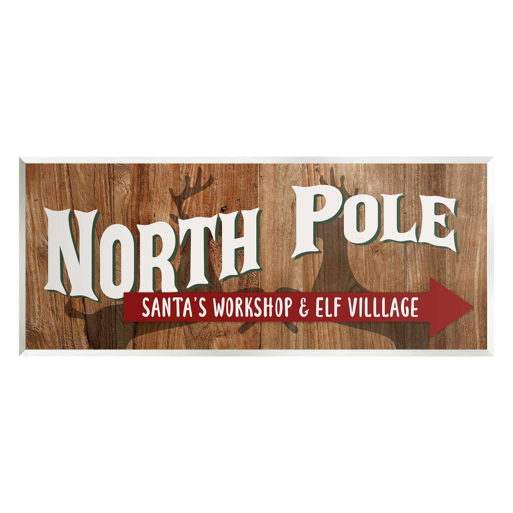 Stupell Industries Rustic North Pole With Arrow by Kim Allen | Wayfair