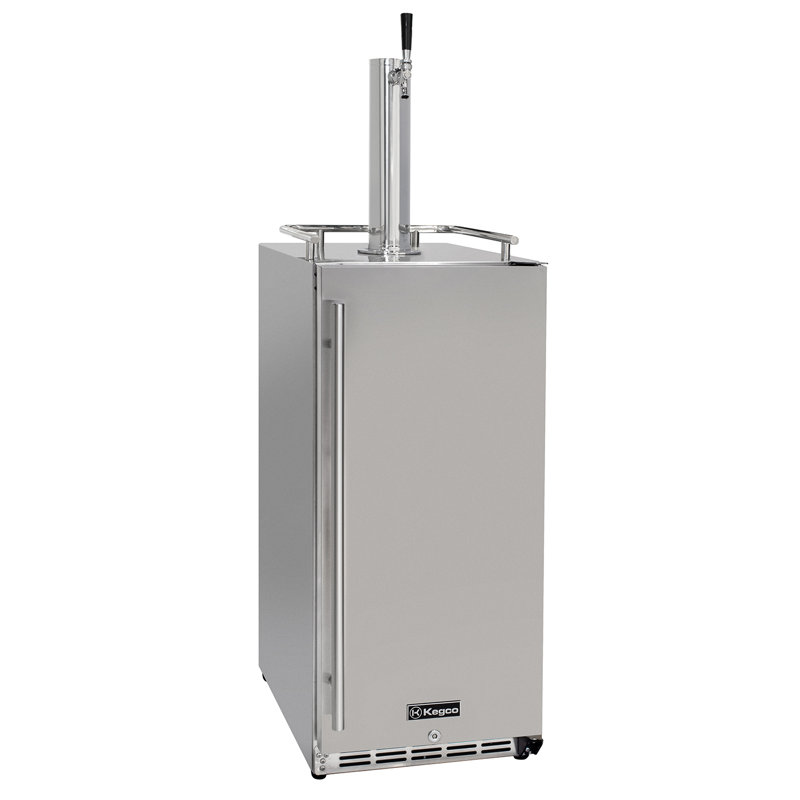 Kegco 15" Wide Single Tap Stainless Steel Outdoor Kegerator | Wayfair