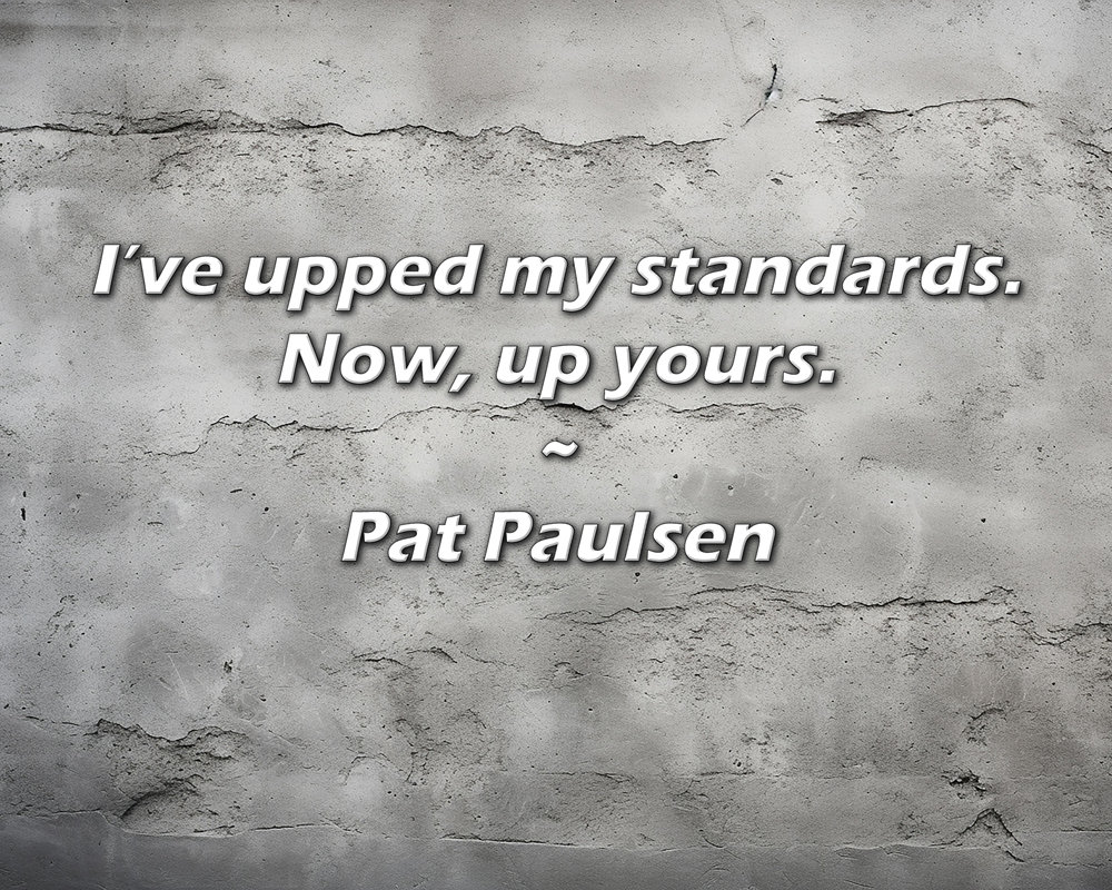 17 Stories Artsy Quote "I’ve upped my standards. Now, up yours." By Pat ...