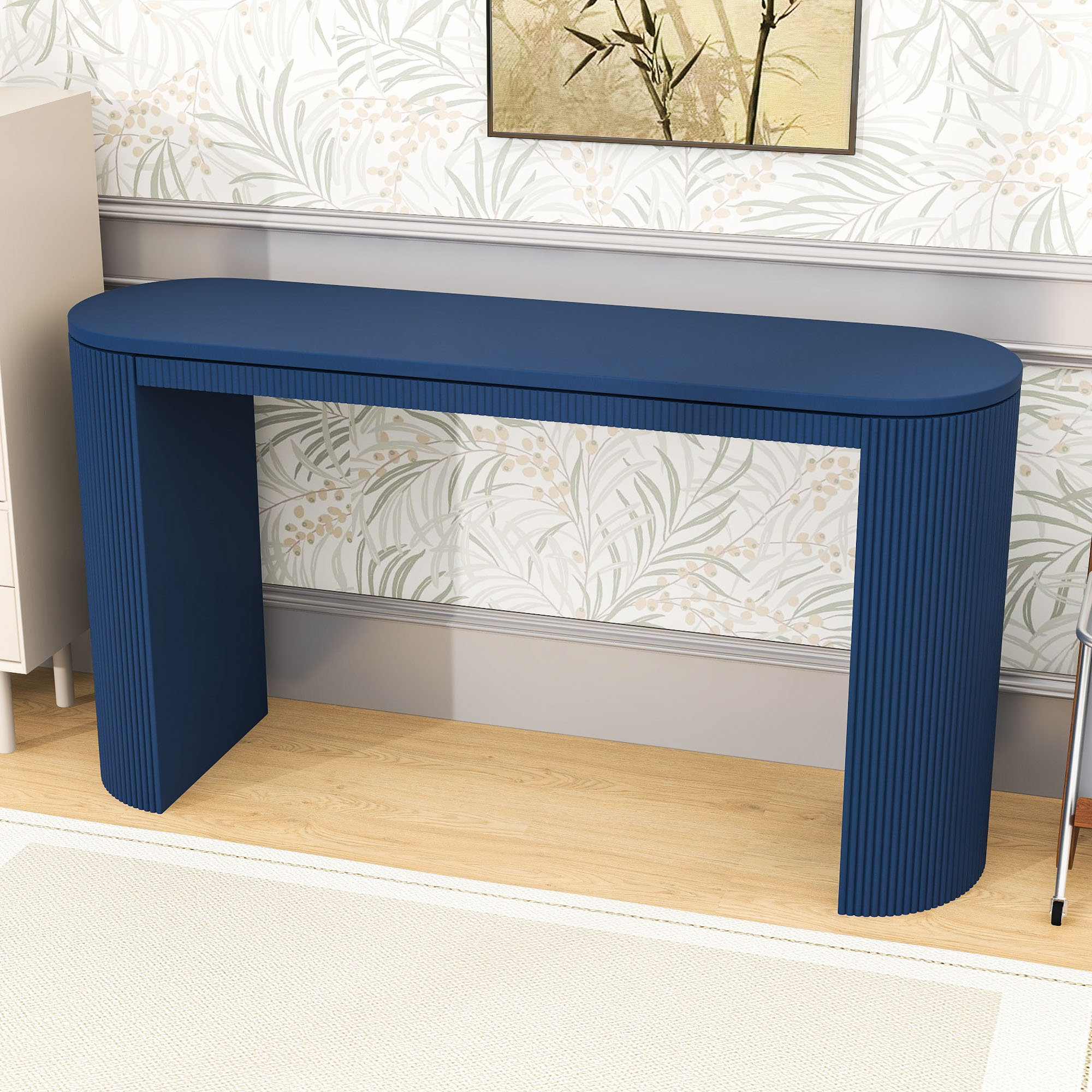 Latitude Run® Elegant Curved Console Table with Spacious Tabletop ...